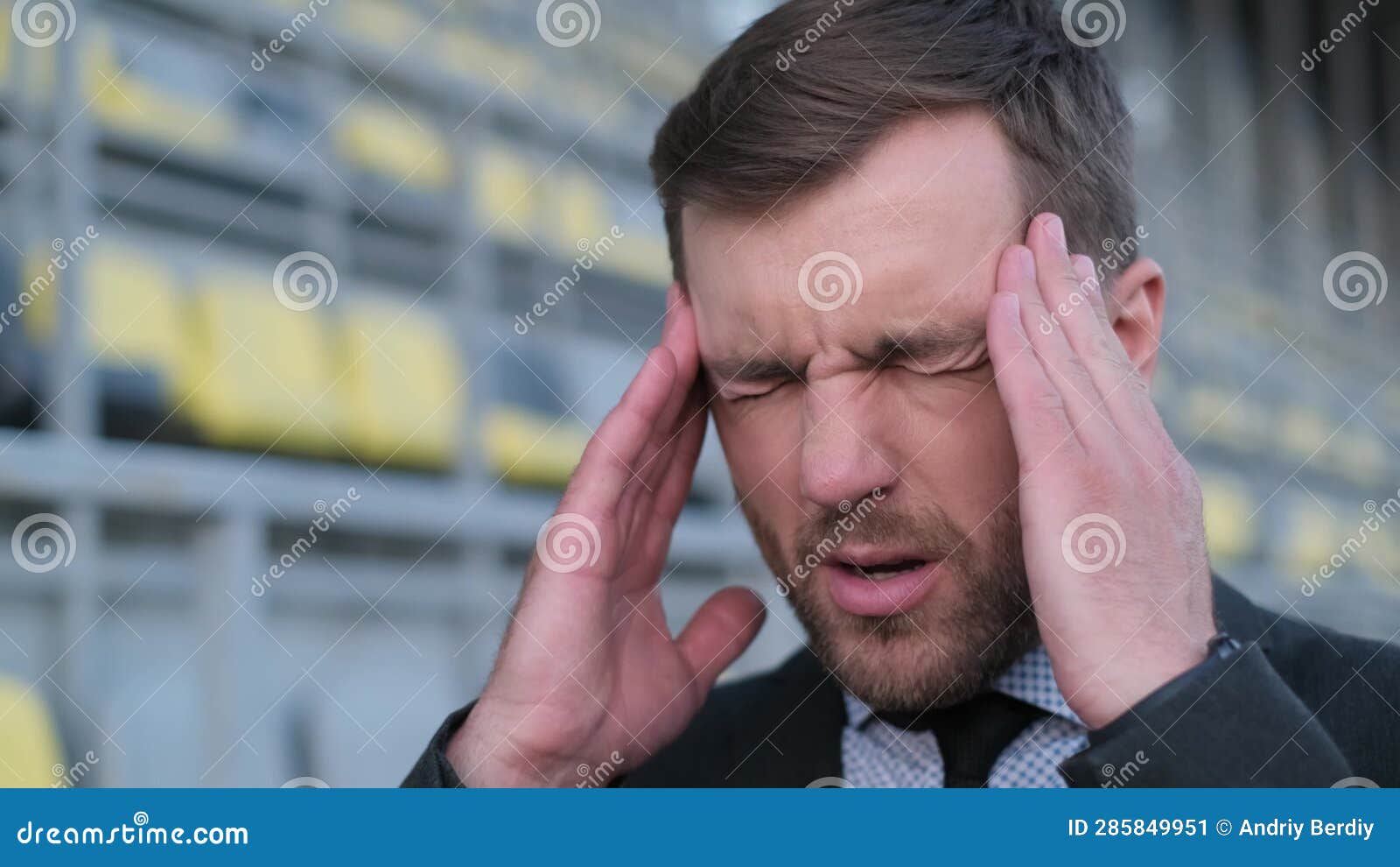 Acute Headache of a Business Worker, Close-up Stock Video - Video of ...