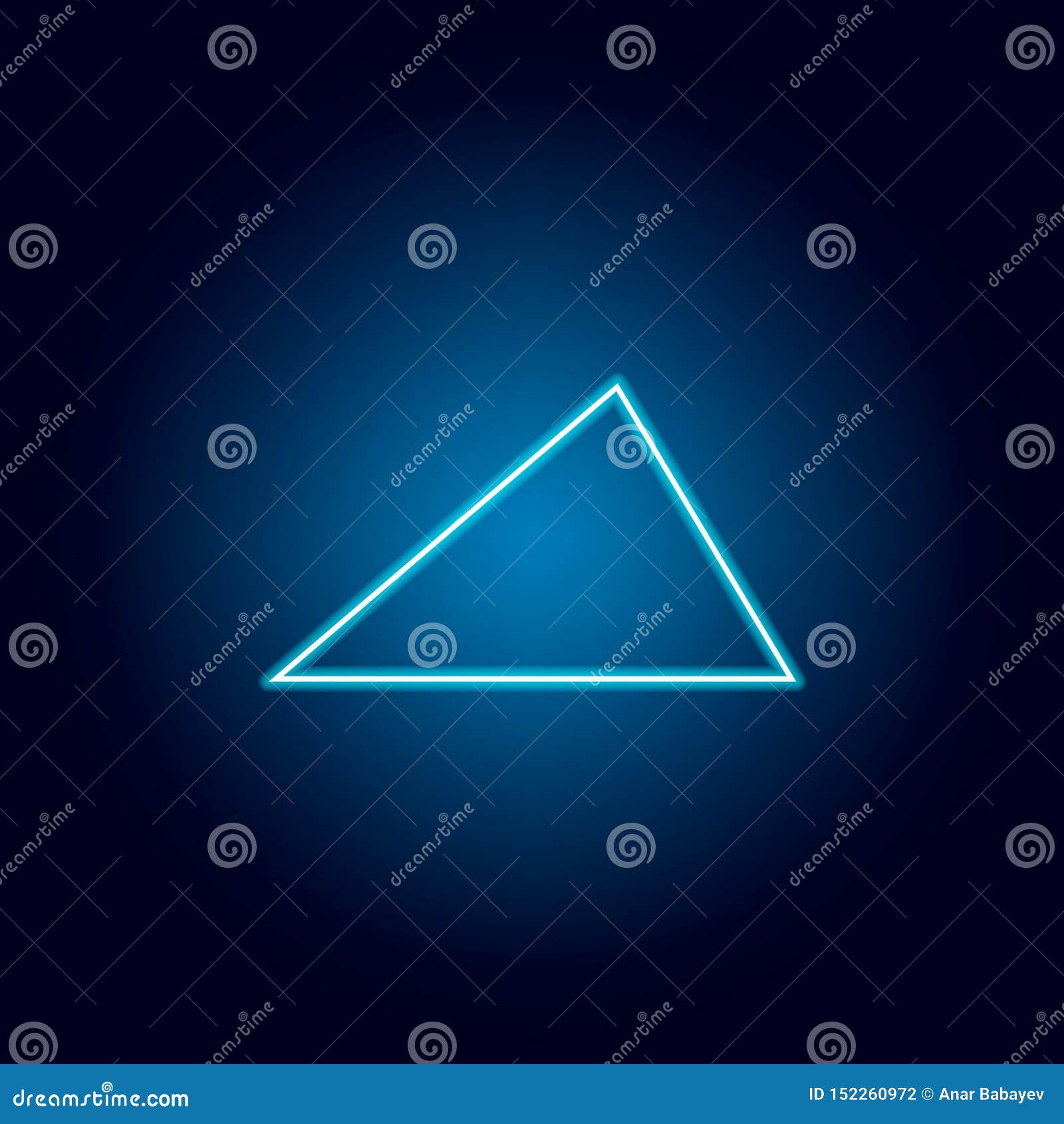 Acute Triangle Icon in Neon Style. Geometric Figure Element for Mobile ...