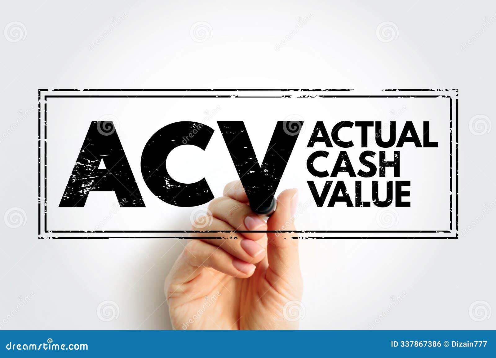 ACV - Actual Cash Value Acronym, Business Concept Background Royalty ...