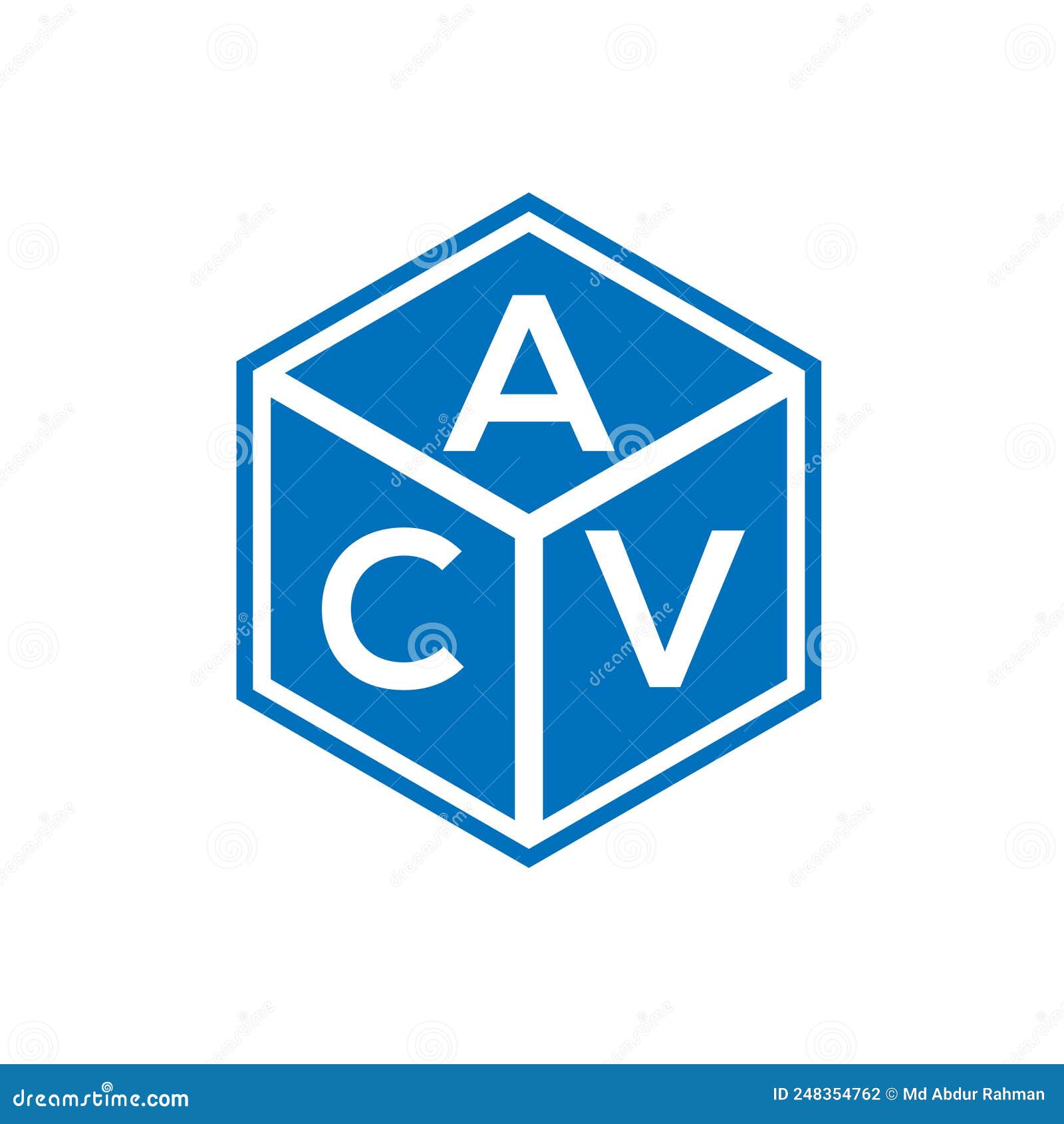 ACV Letter Logo Design On Black Background. ACV Creative Initials ...