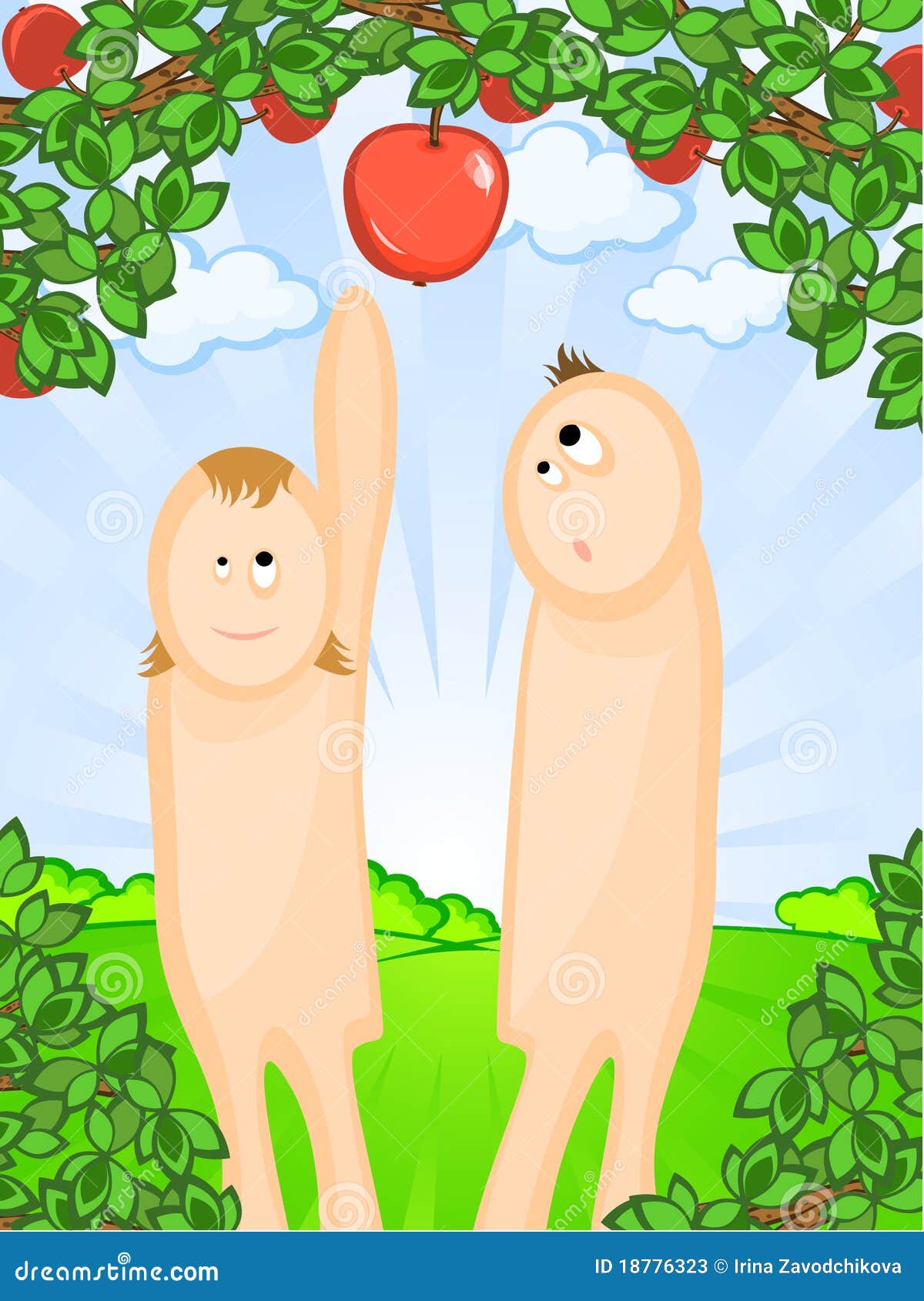 Adán y Eva ilustración del vector. Ilustración de azul - 18776323