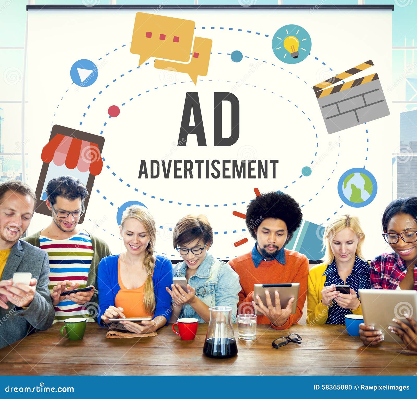 Ad Advertisement Marketing Commercial Concept Stock Photo - Image of ...