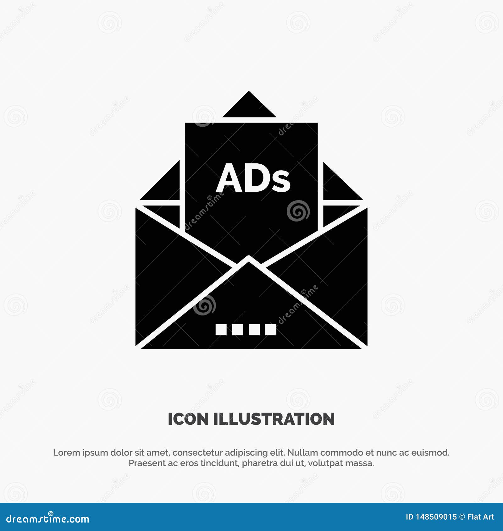 Ad, Advertising, Email, Letter, Mail Solid Glyph Icon Vector Stock ...