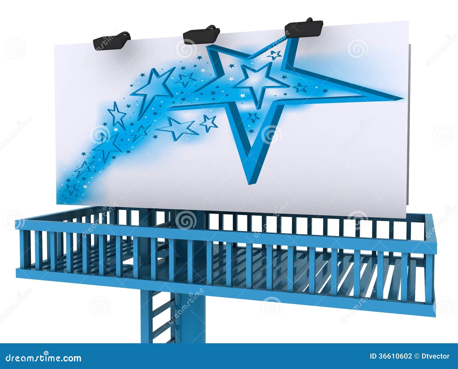 Ad Billboard, Star Gate Open Stars Banner_Raster Stock Illustration ...