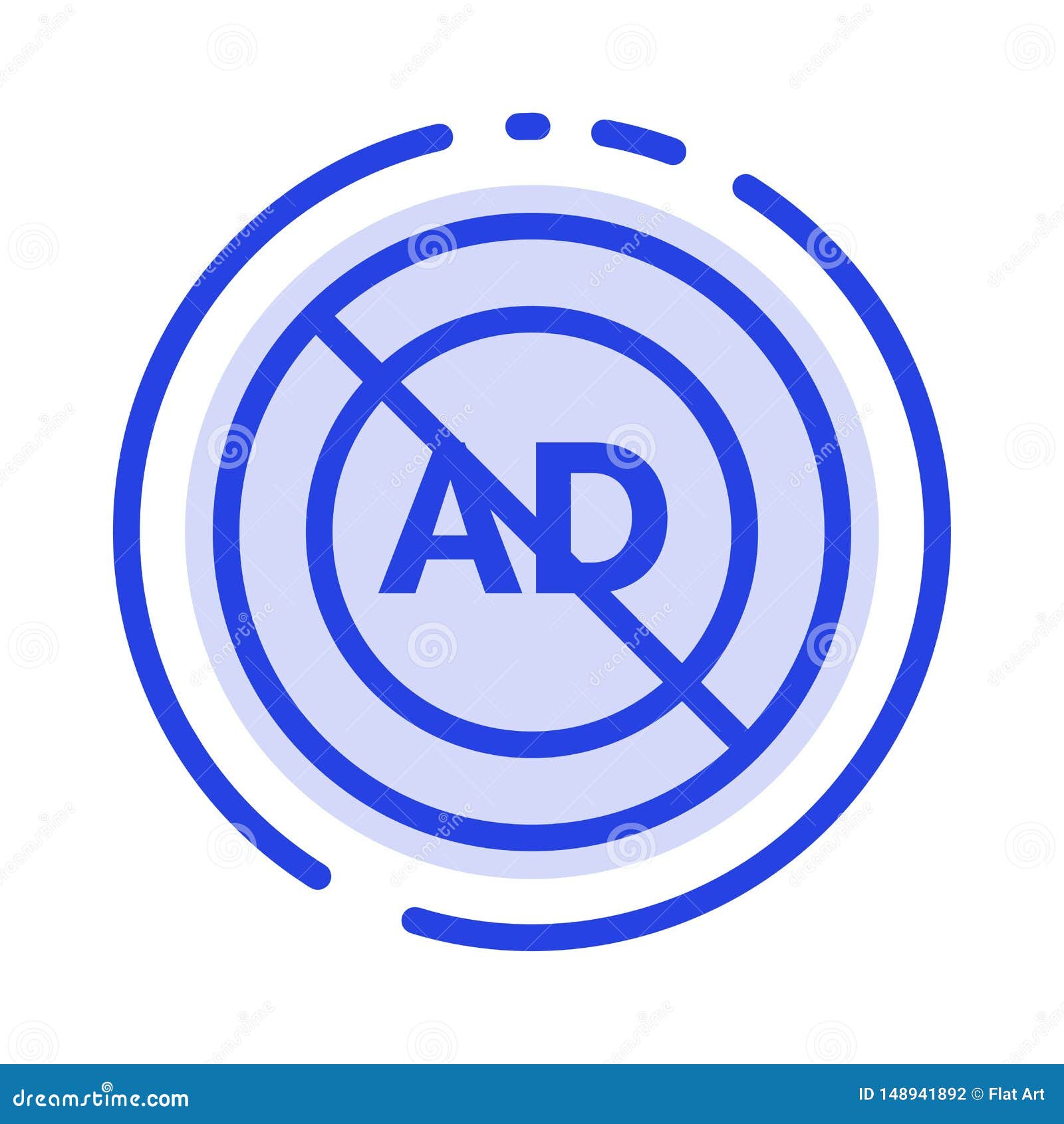 Ad, Ad Block, Advertisement, Advertising, Block Blue Dotted Line Line ...