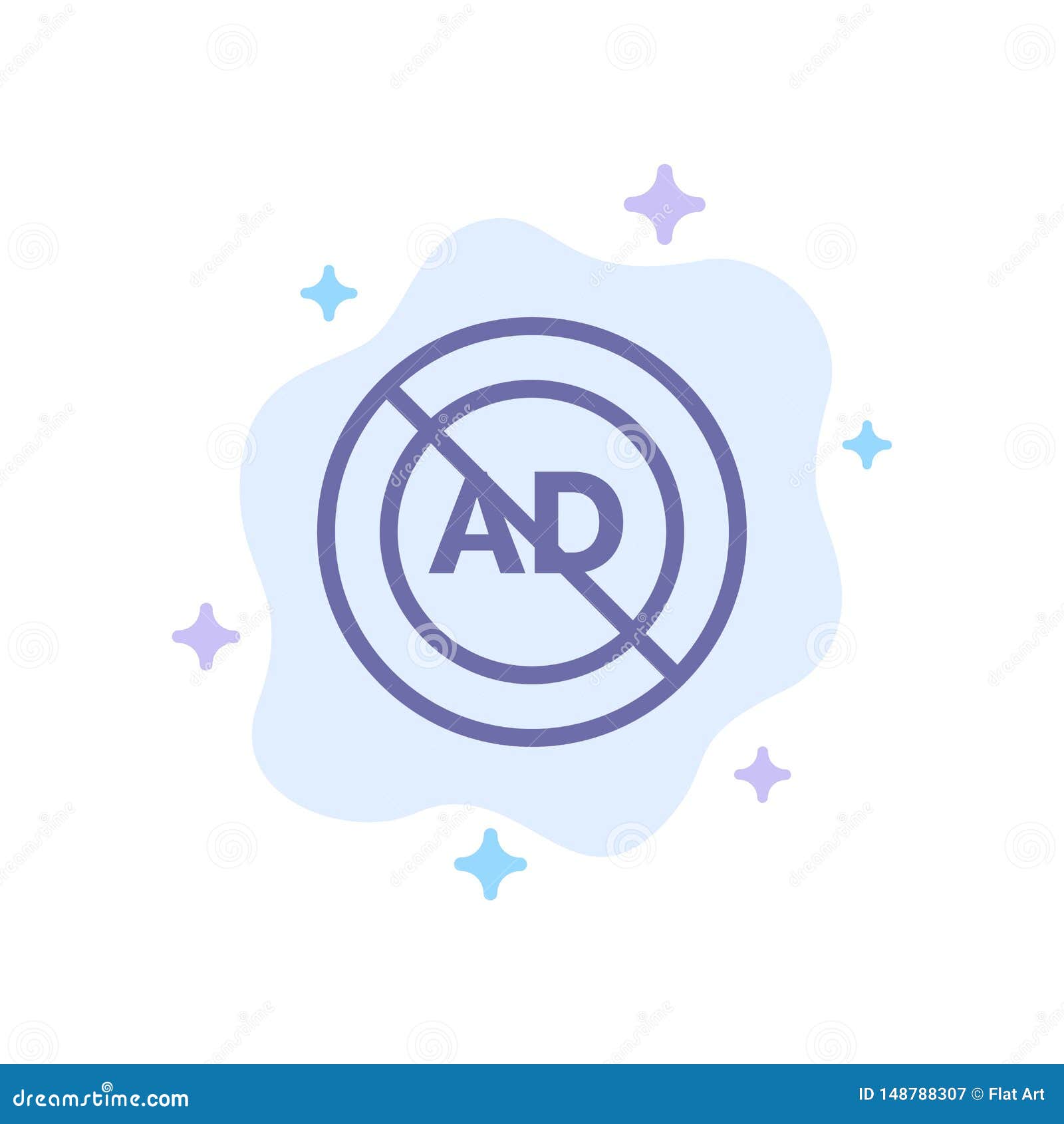 Ad, Ad Block, Advertisement, Advertising, Block Blue Icon on Abstract ...