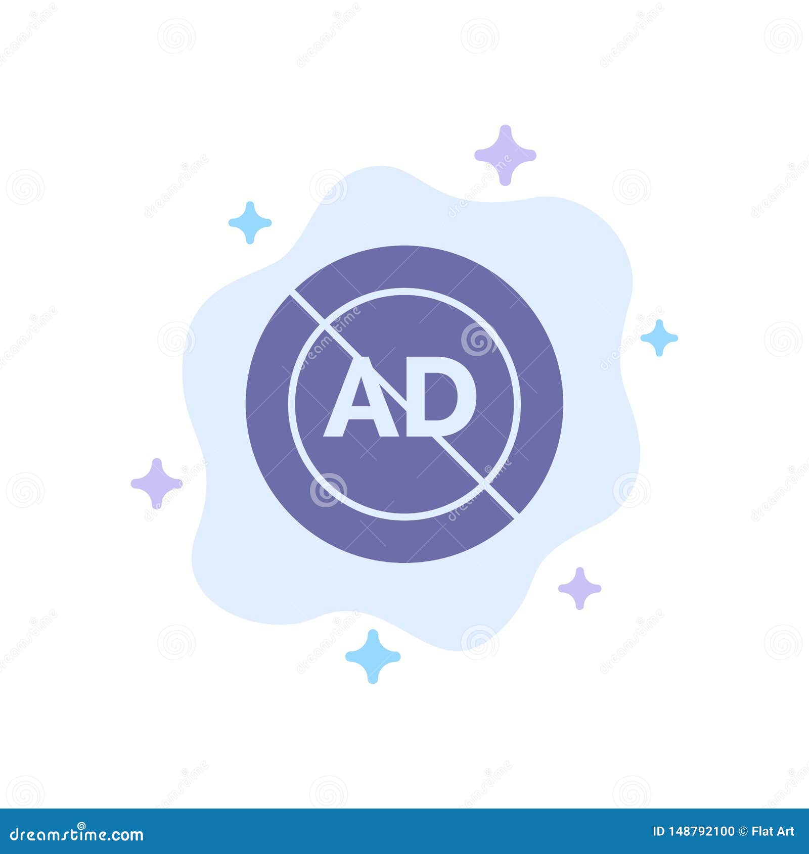 Ad, Ad Block, Advertisement, Advertising, Block Blue Icon on Abstract ...