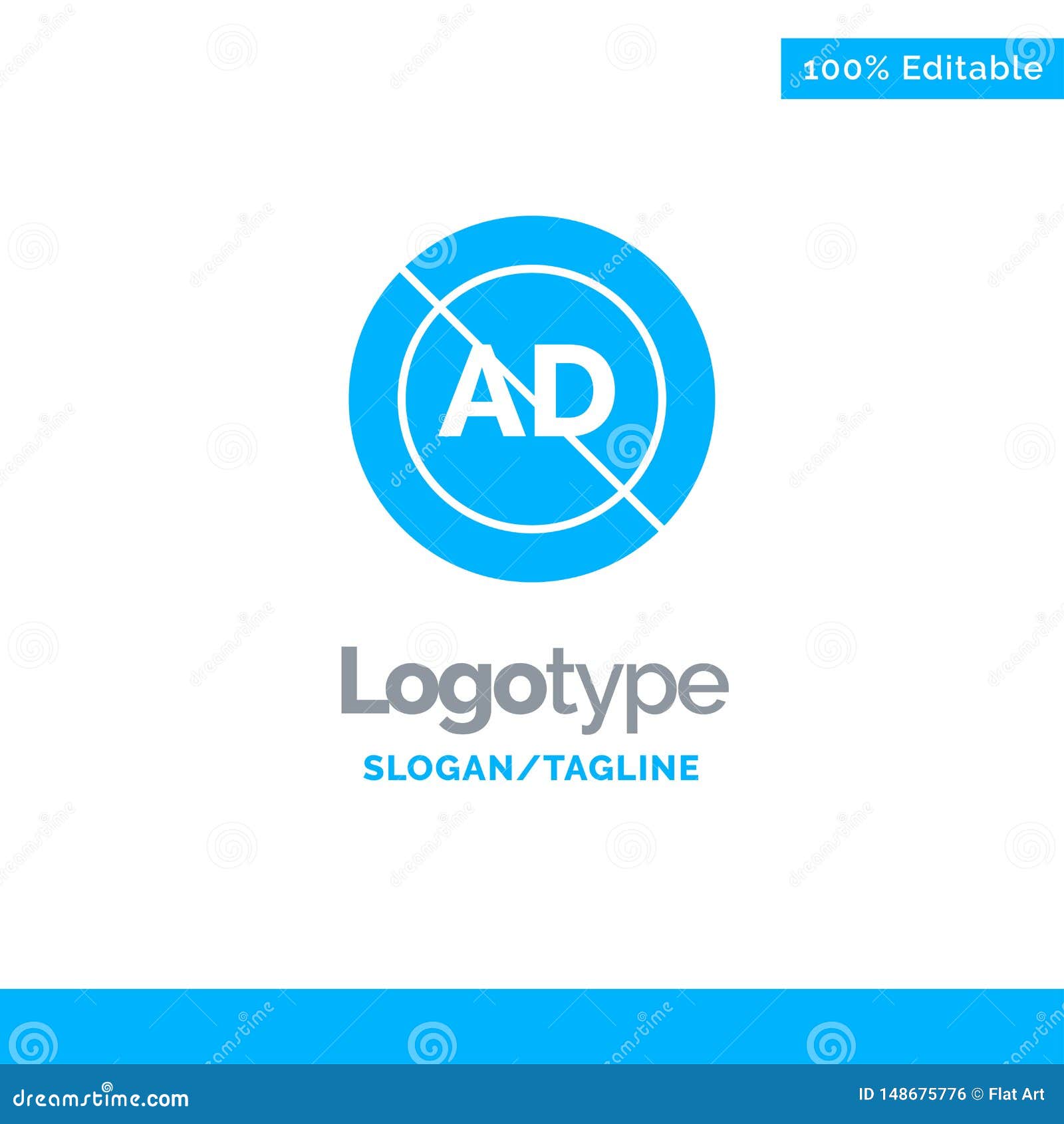 Ad, Ad Block, Advertisement, Advertising, Block Blue Solid Logo ...