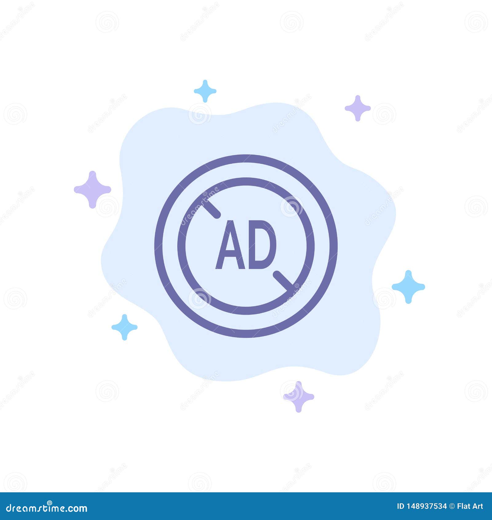 Ad, Blocker, Ad Blocker, Digital Blue Icon on Abstract Cloud Background ...
