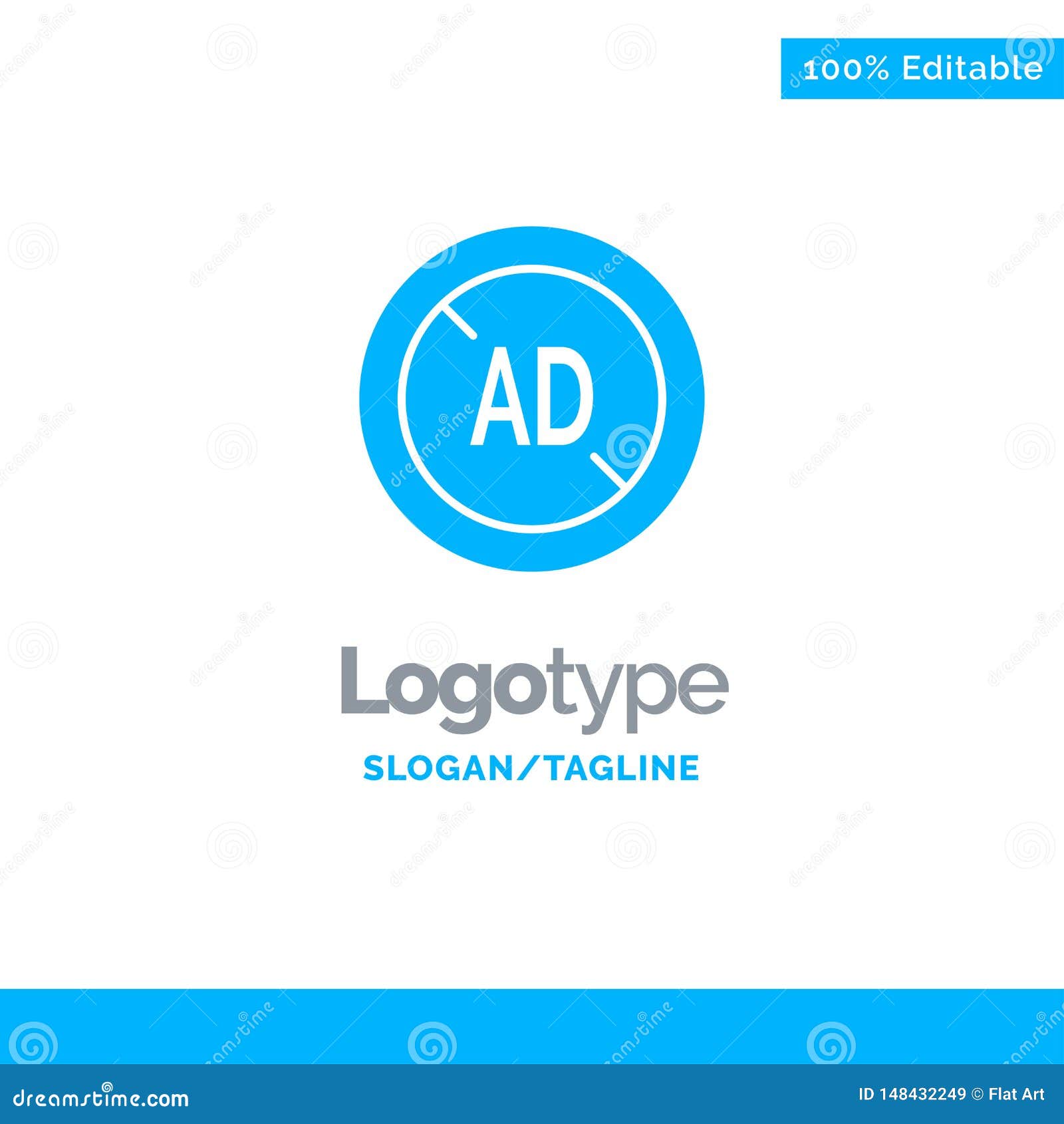 Ad, Blocker, Ad Blocker, Digital Blue Solid Logo Template. Place for ...