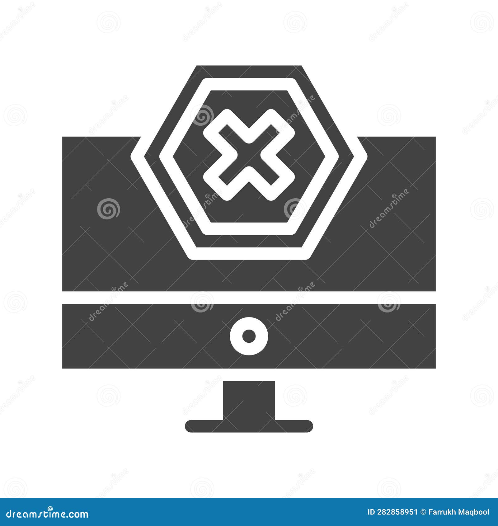 Ad Blocker Icon. Digital Marketing Concept. Outline Icon Cartoon Vector ...