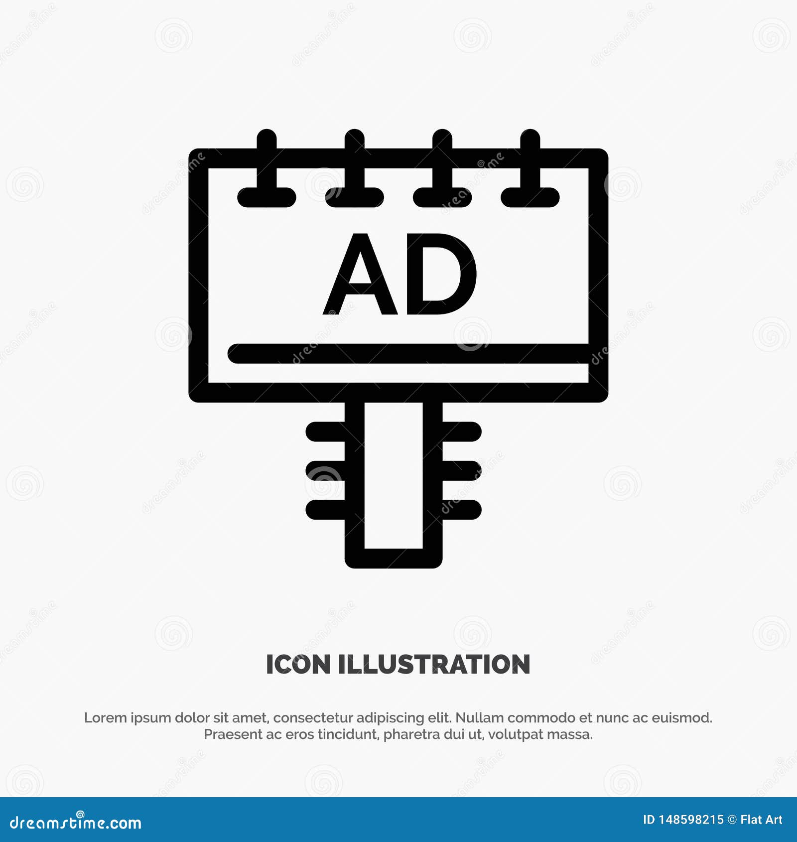 Ad, Board, Advertising, Signboard Line Icon Vector Stock Vector ...