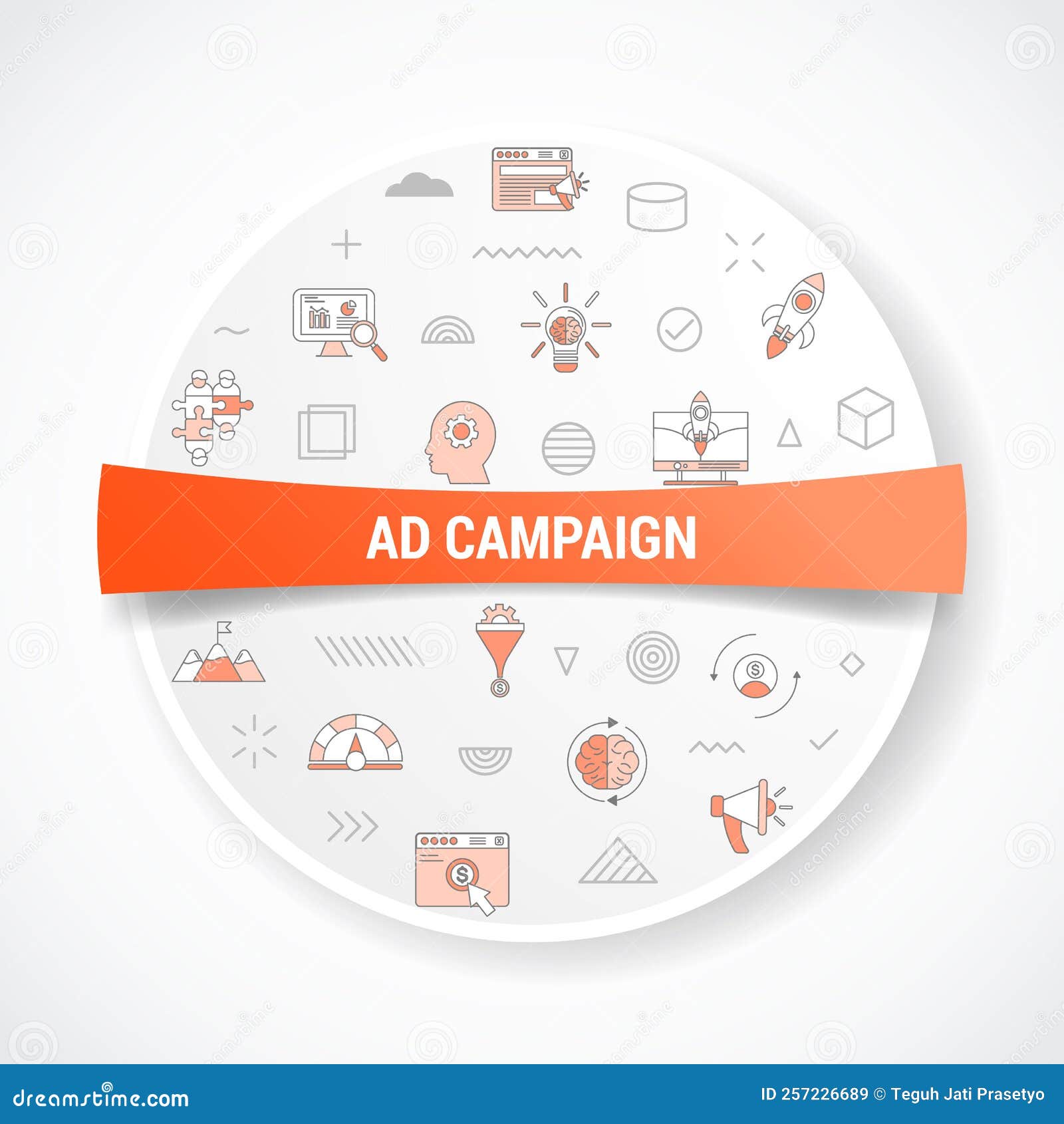 Ad Campaign Concept with Icon Concept with Round or Circle Shape for ...