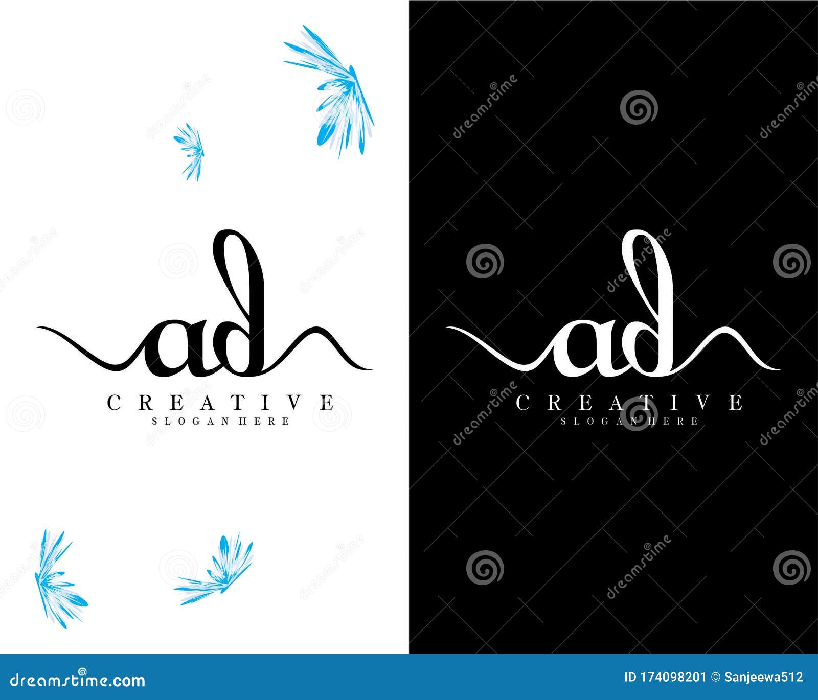 Ad, Da Handwriting Letter Logo Design Vector Stock Vector ...
