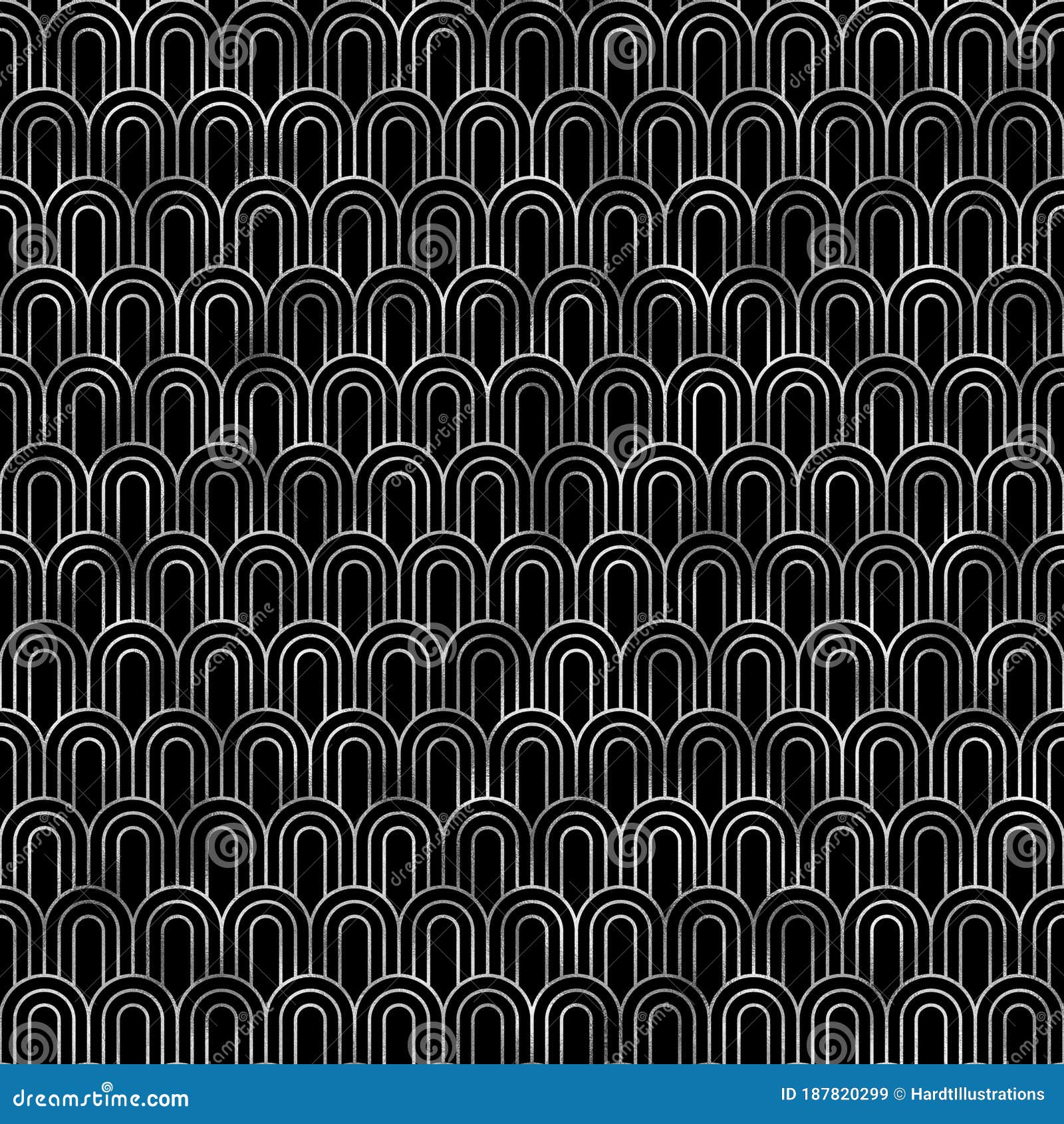 Art Deco Seamless Pattern stock illustration. Illustration of flower ...