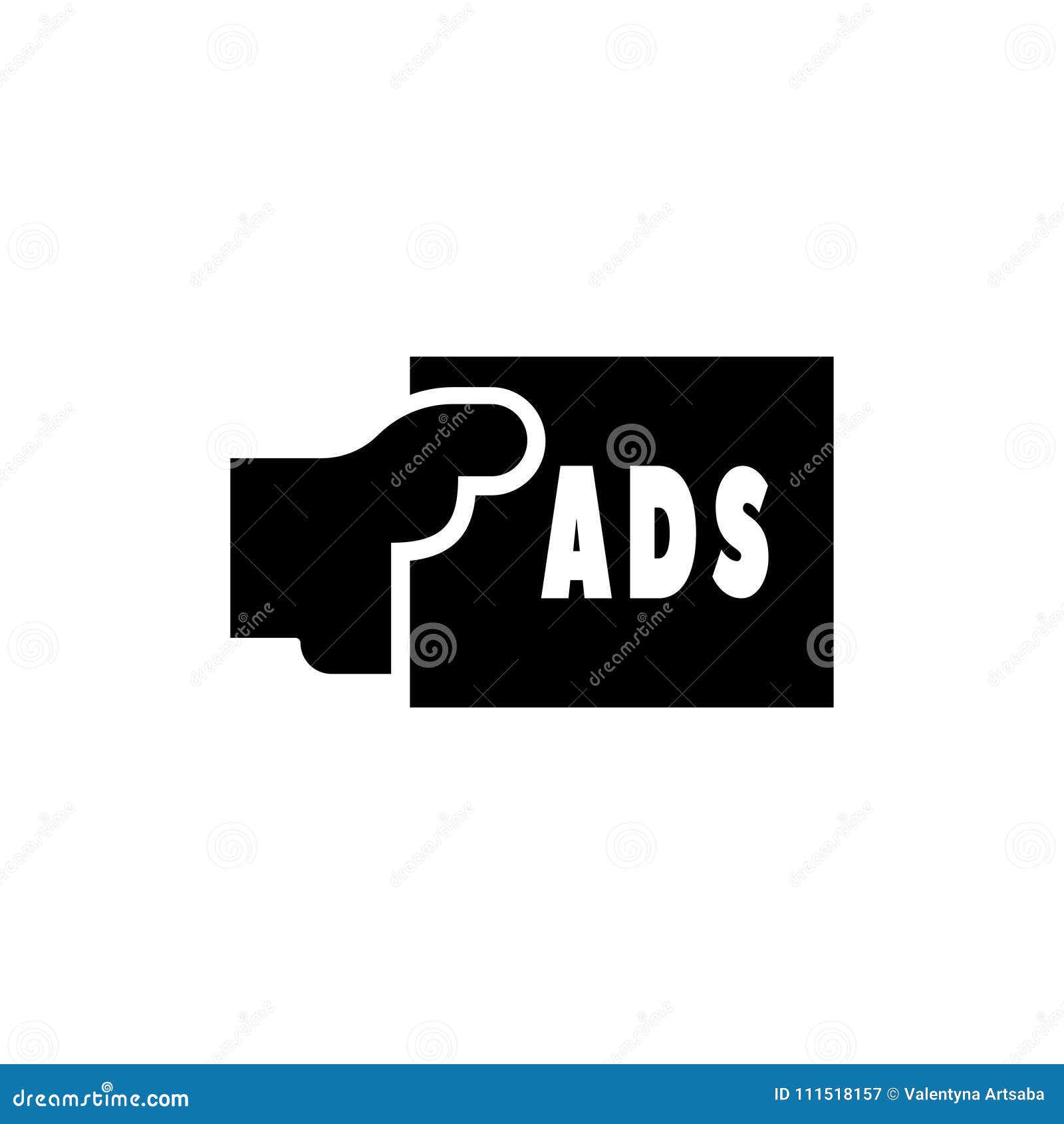 Ad icon. flat design stock vector. Illustration of marketing - 111518157