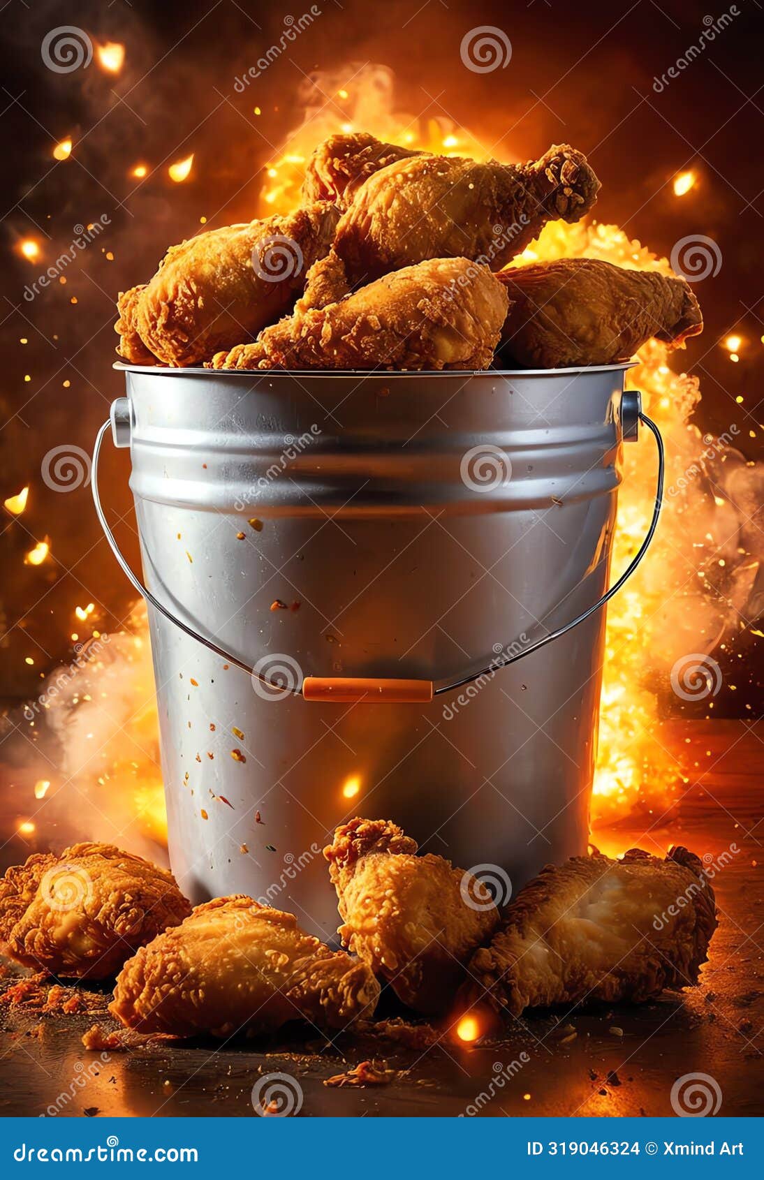 Ad Image of Bucket of Fried Chicken Stock Illustration - Illustration ...
