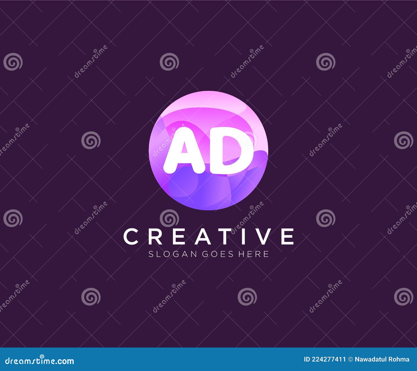 AD Initial Logo with Colorful Circle Template Vector Stock Vector ...