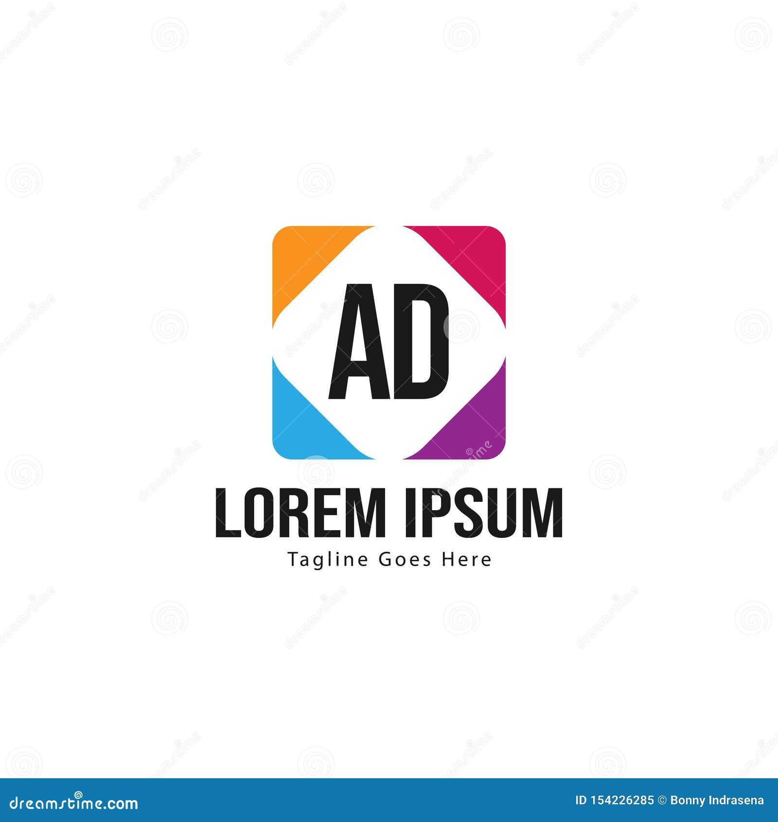 AD Letter Logo Design. Creative Modern AD Letters Icon Illustration ...