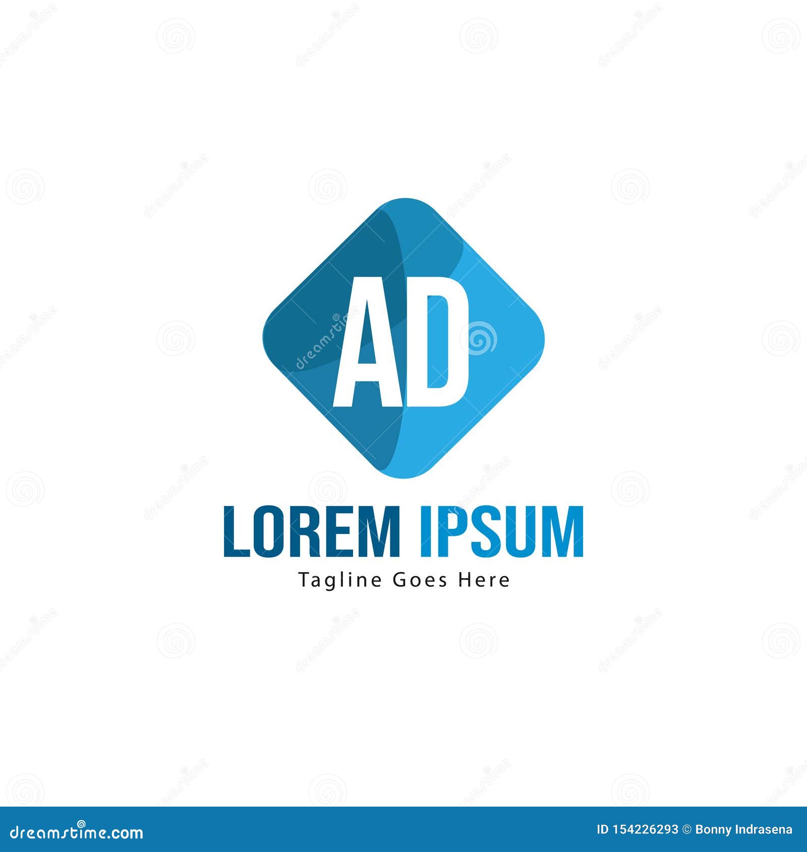 AD Letter Logo Design. Creative Modern AD Letters Icon Illustration ...