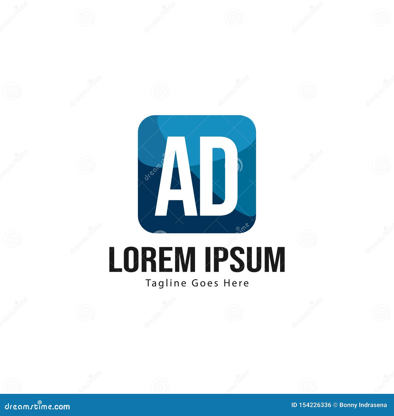 AD Letter Logo Design. Creative Modern AD Letters Icon Illustration ...