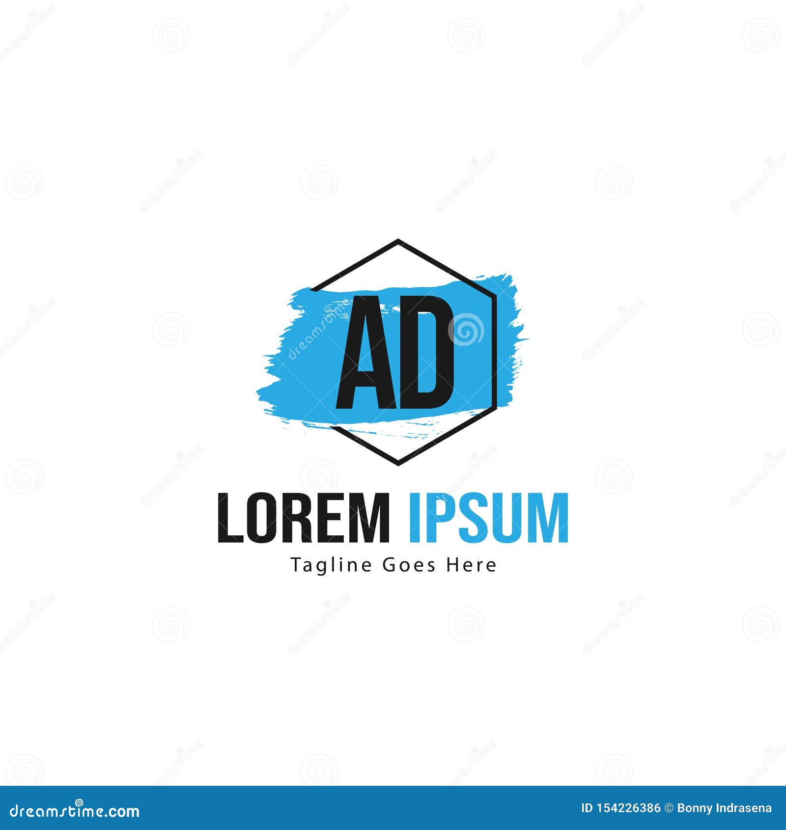 AD Letter Logo Design. Creative Modern AD Letters Icon Illustration ...