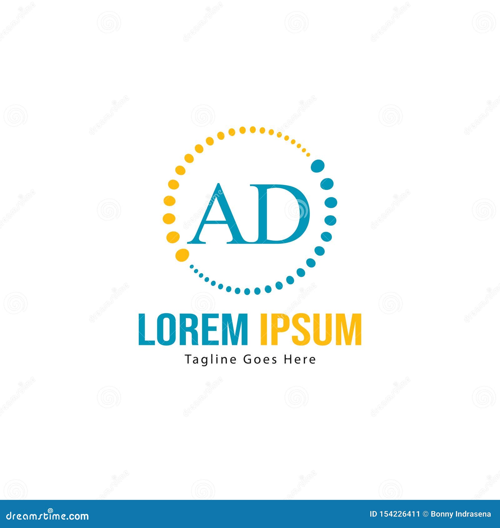 AD Letter Logo Design. Creative Modern AD Letters Icon Illustration ...