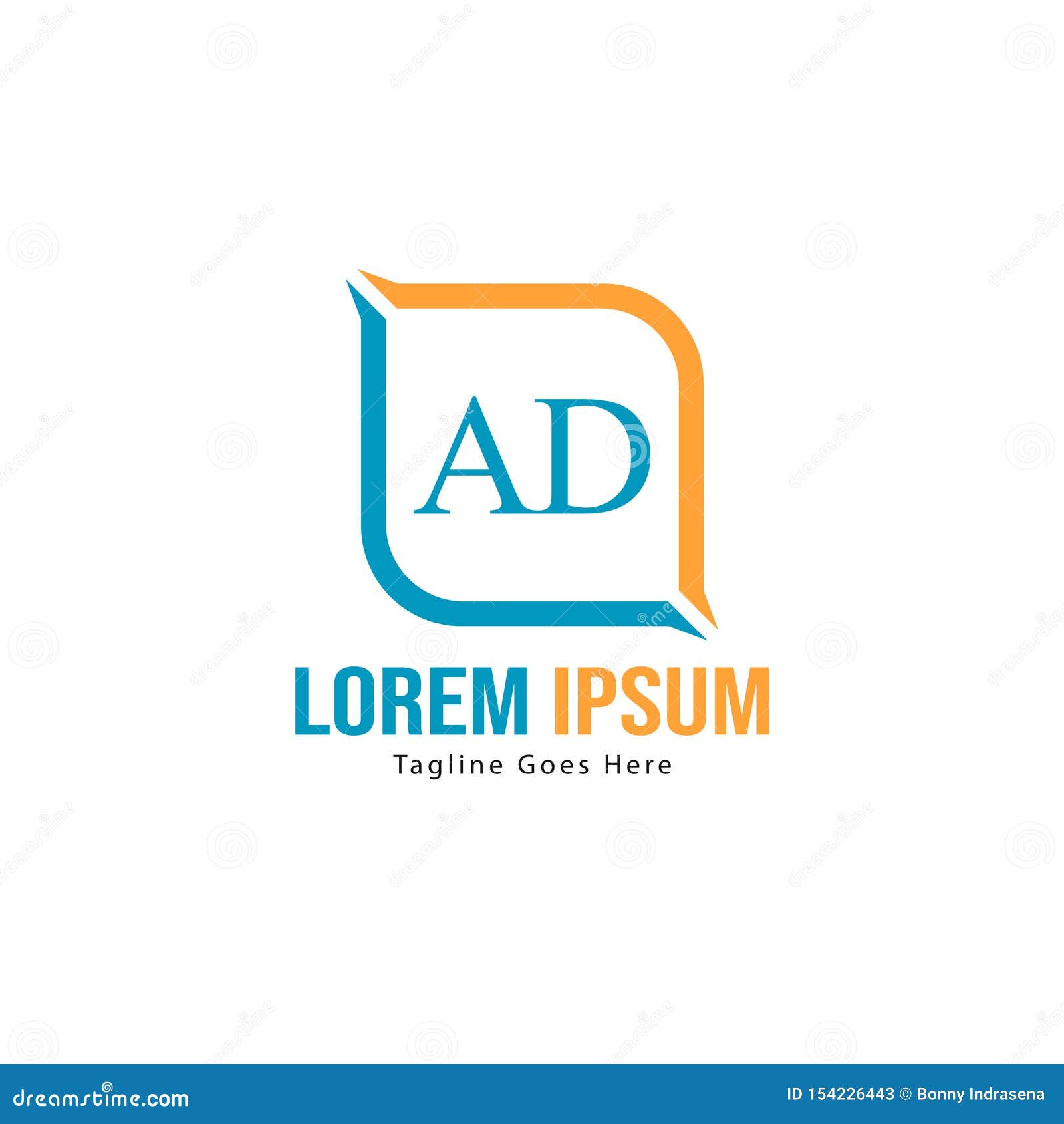 AD Letter Logo Design. Creative Modern AD Letters Icon Illustration ...