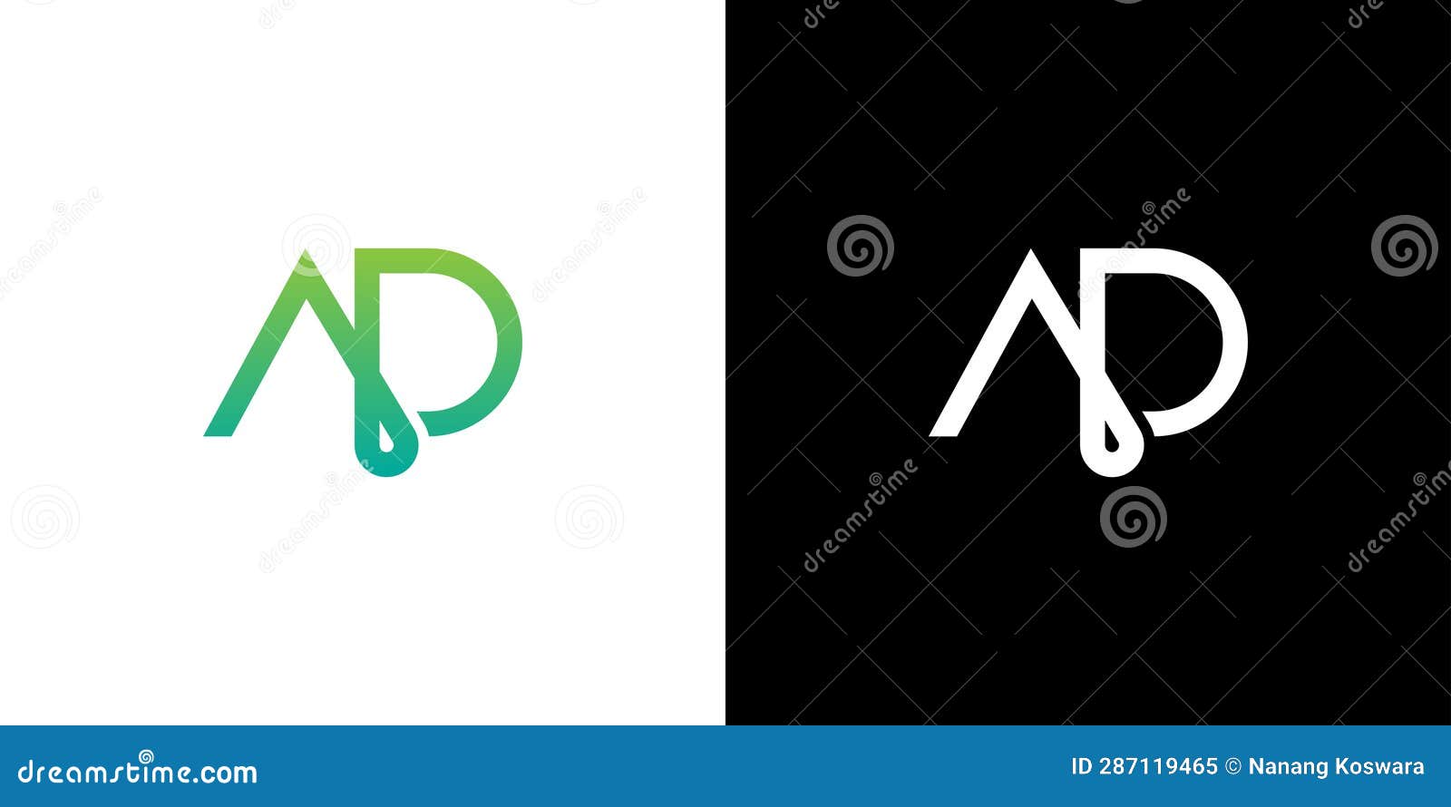 AD Letter Logo Design, AD Monogram, Initial AD Logo, AD Logo, Icon ...