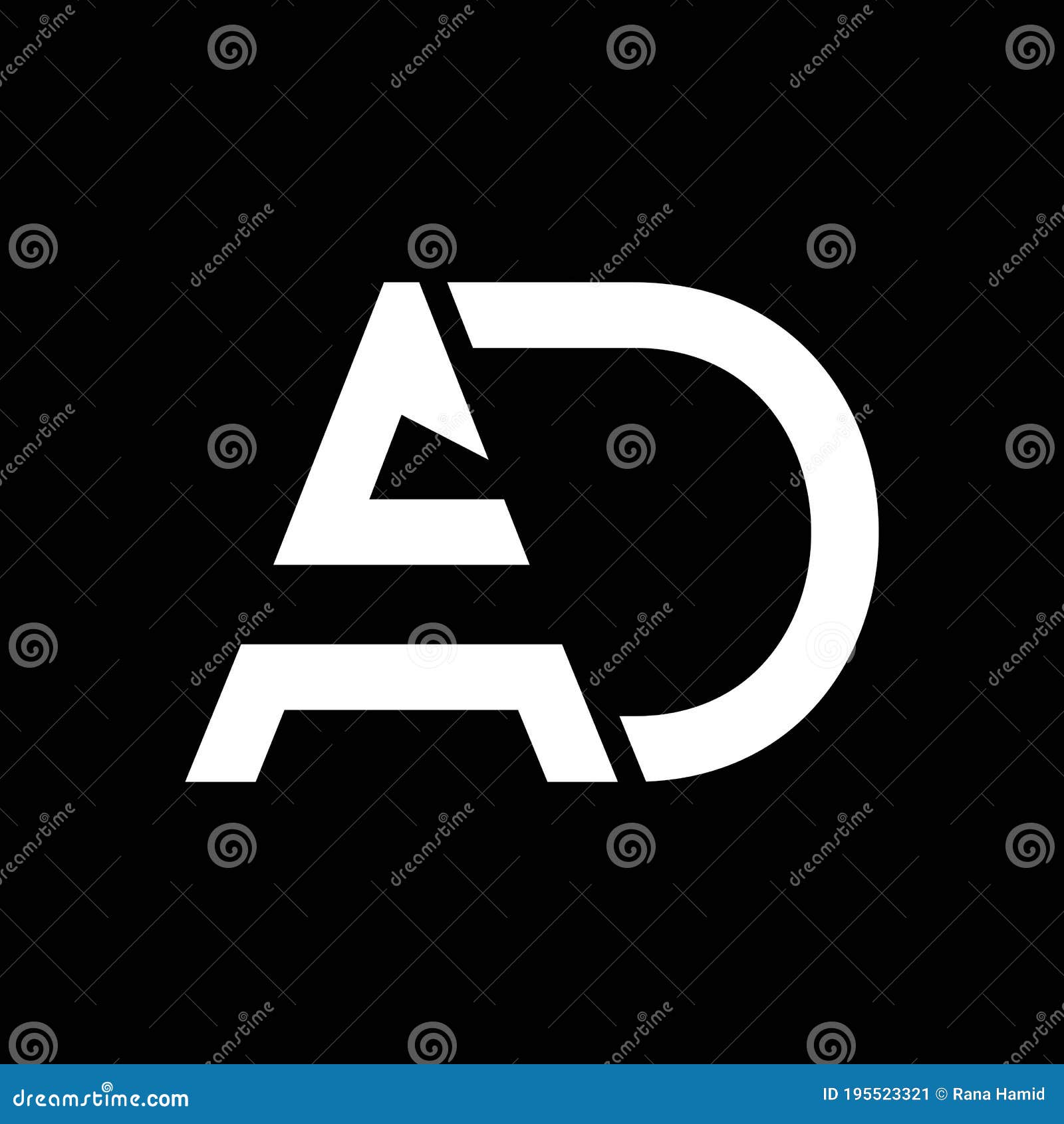 AD Logo Design Business Typography Vector Template. Creative Linked ...