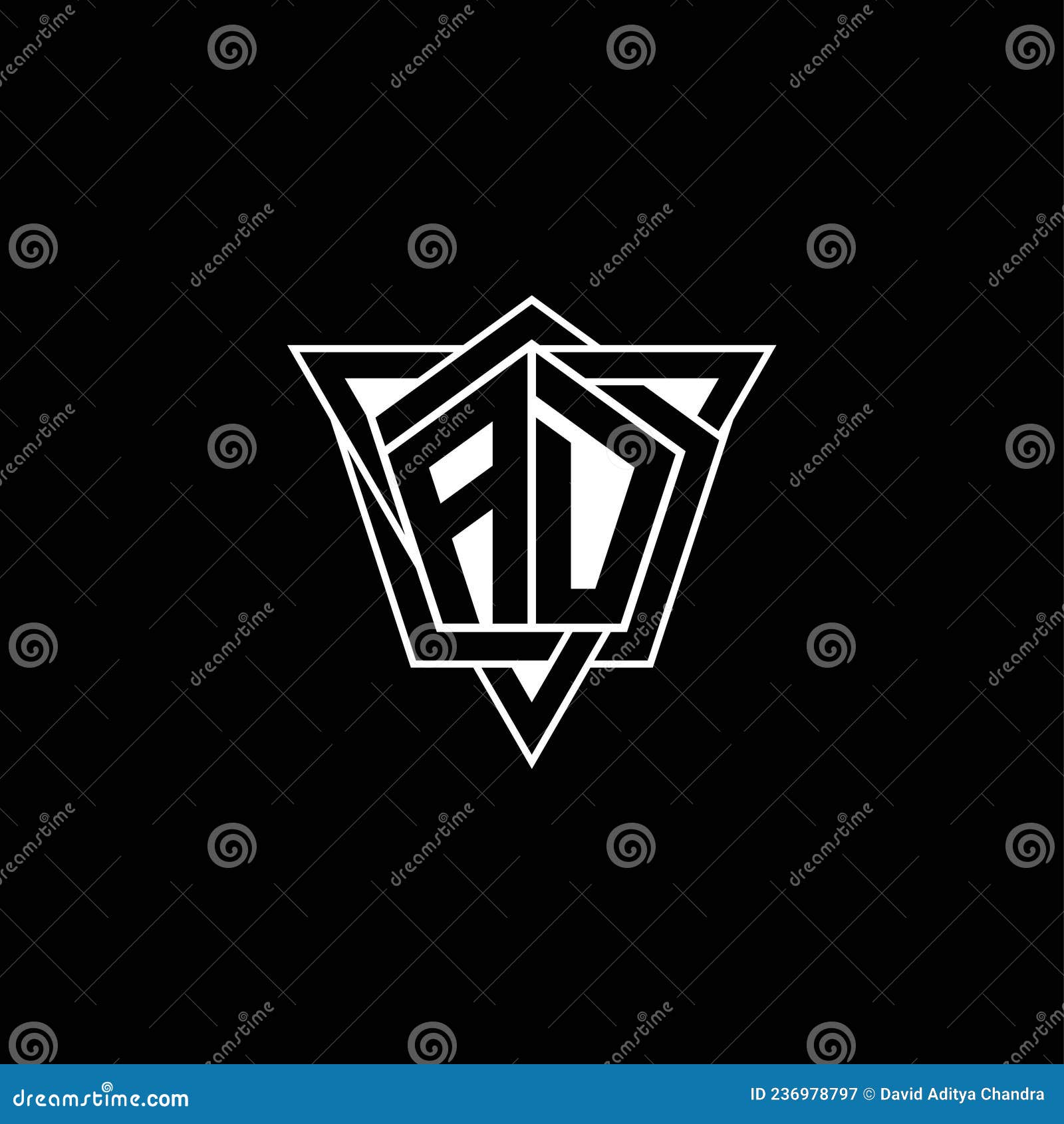 AD Logo Monogram Geometric Modern Design Stock Vector - Illustration of ...