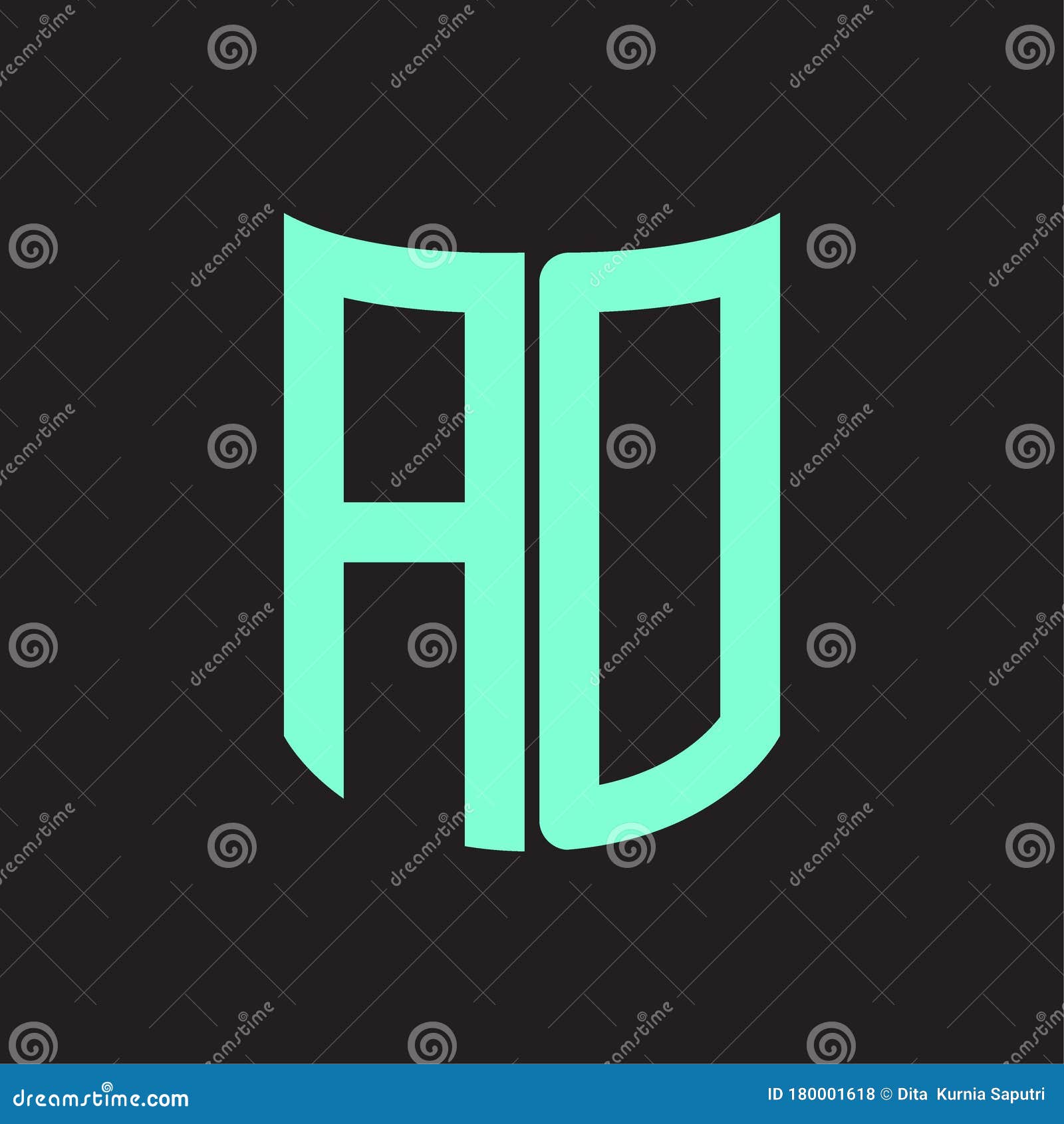 AD Logo Monogram with Ribbon Style Design Template Stock Vector ...