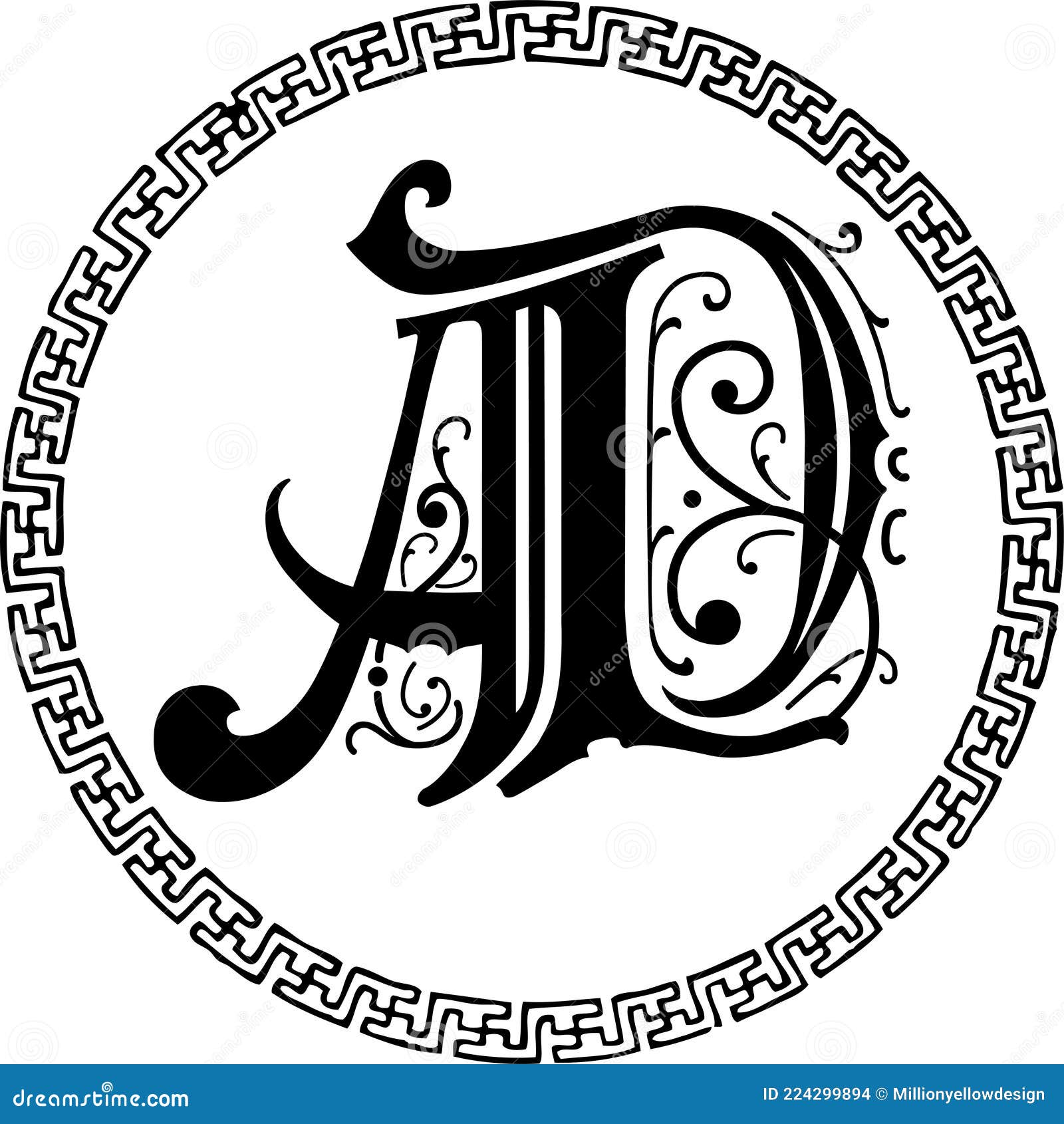 AD Monogram with Chinoiserie Frame Ornament Pattern for Wedding ...