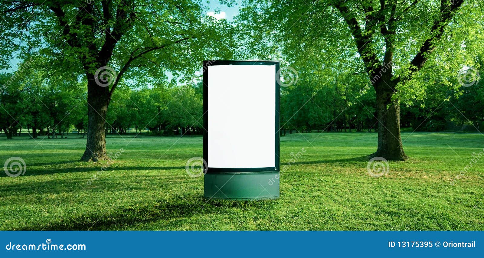 Ad panel in park stock image. Image of advertisement - 13175395