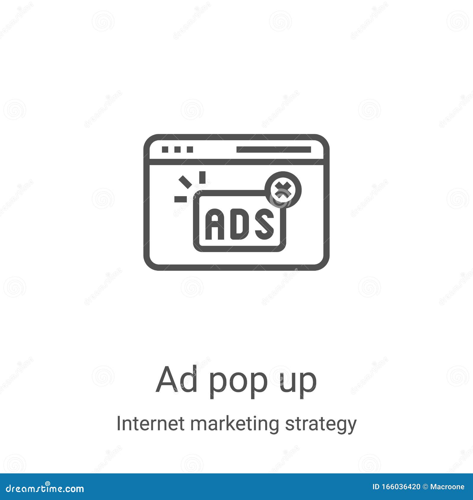 Ad Pop Up Icon Vector from Internet Marketing Strategy Collection. Thin ...