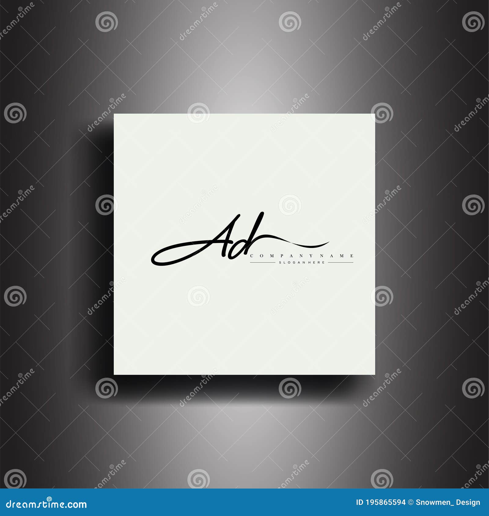 AD Signature Style Monogram.Calligraphic Lettering Icon and Handwriting ...