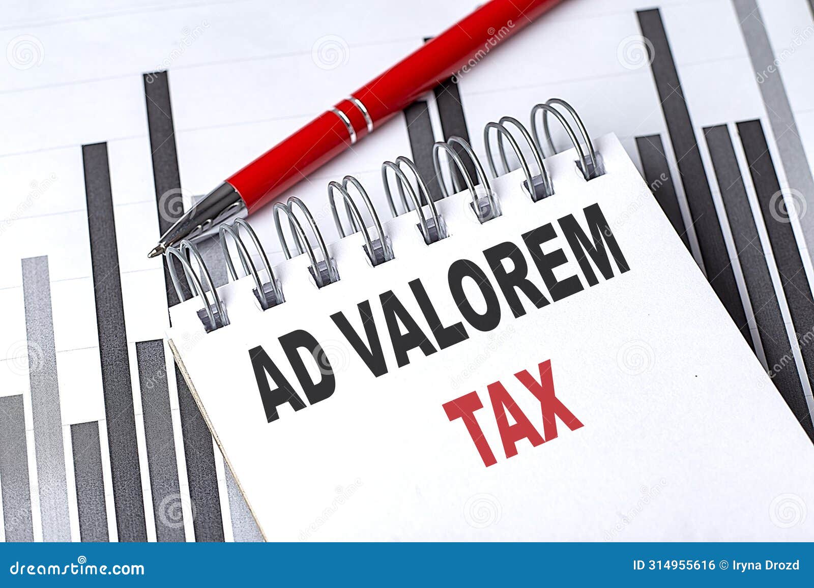 AD VALOREM TAX Text on Notebook on Chart with Pen Stock Photo - Image ...