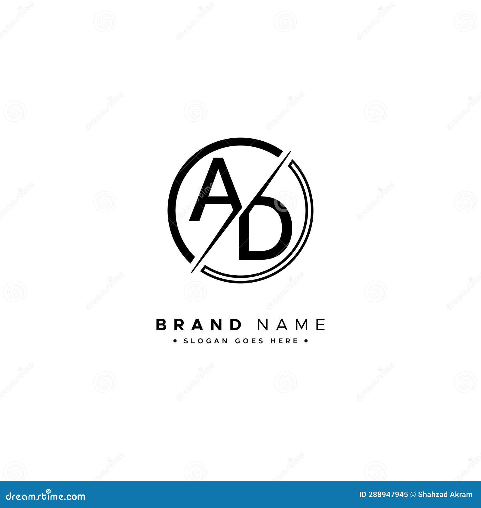 AD Vector Logo Template - Simple Icon for Initial Letter a and D ...