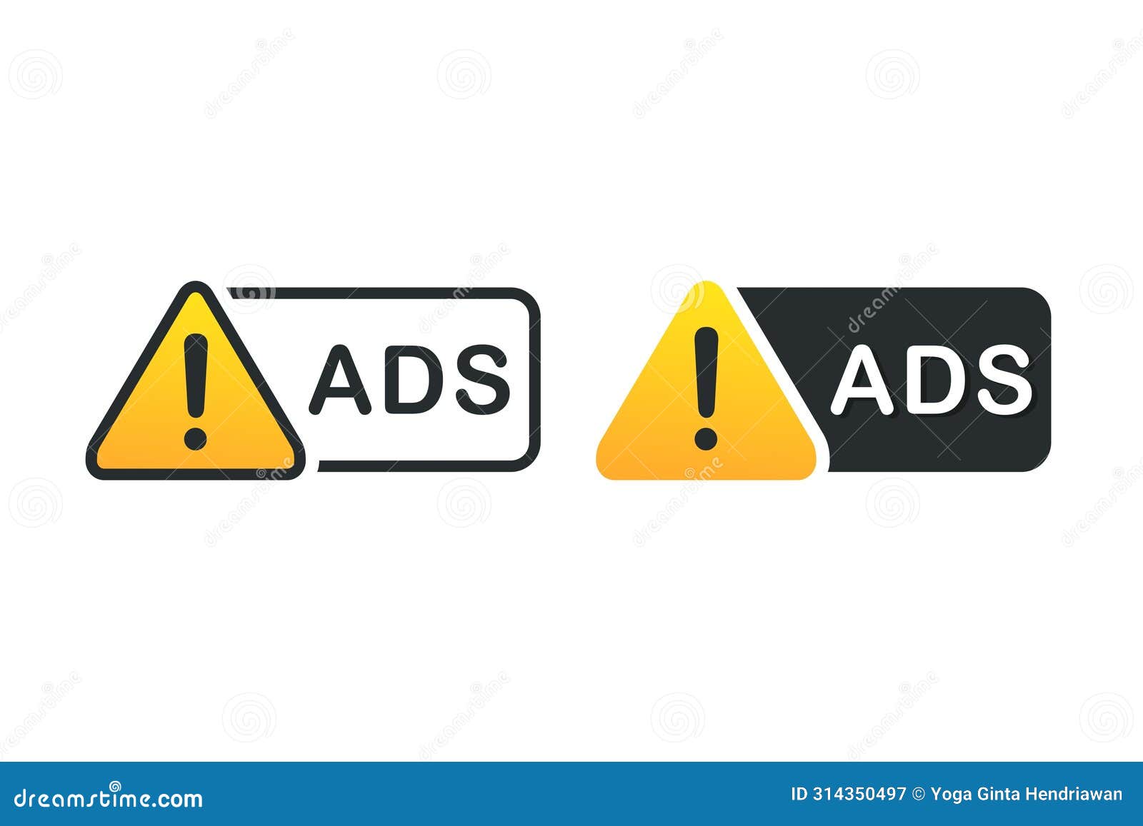 Ad Warning Symbol. Illustration Vector Stock Vector - Illustration of ...