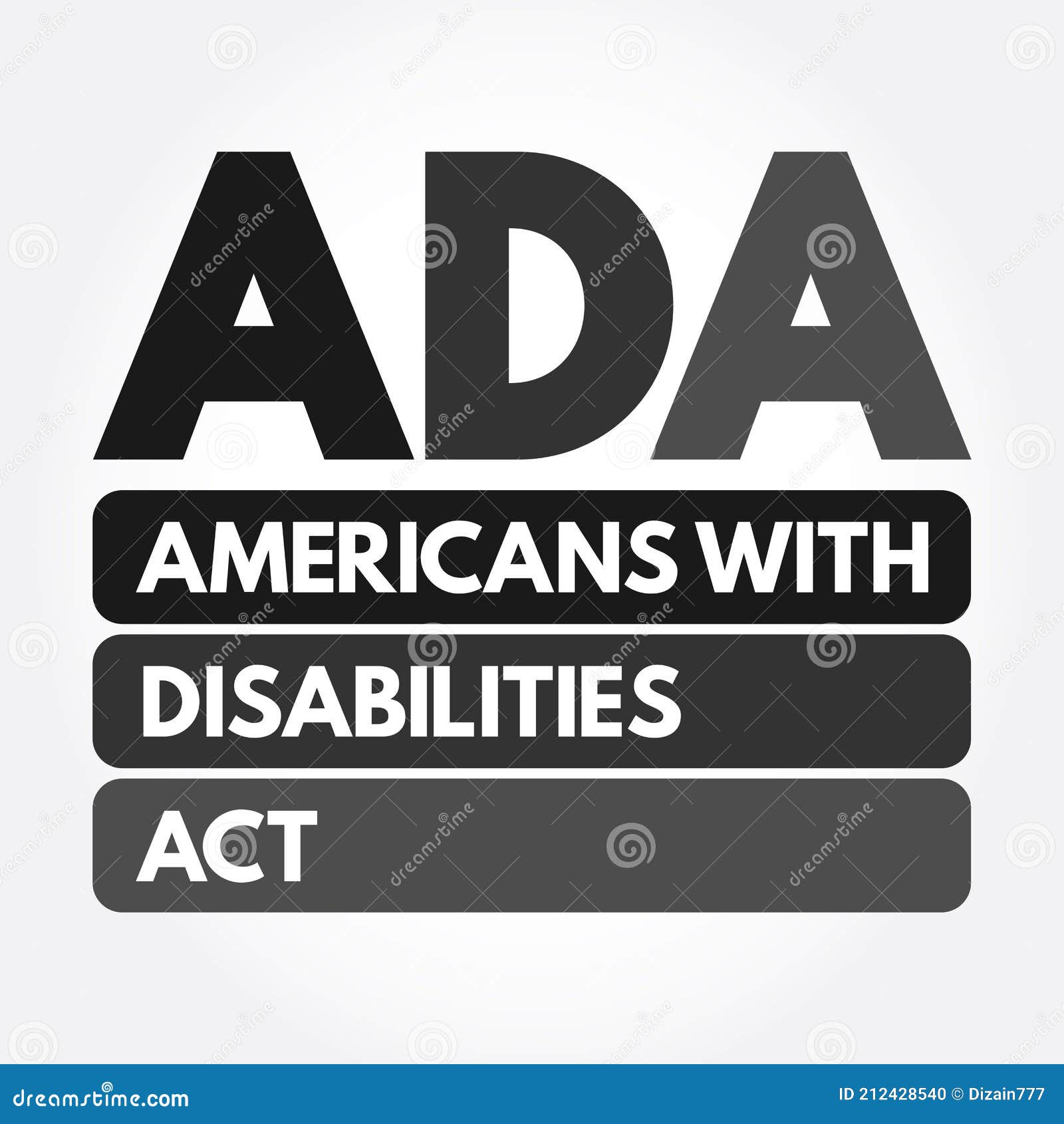 ADA - Americans With Disabilities Act Acronym, Medical Concept ...