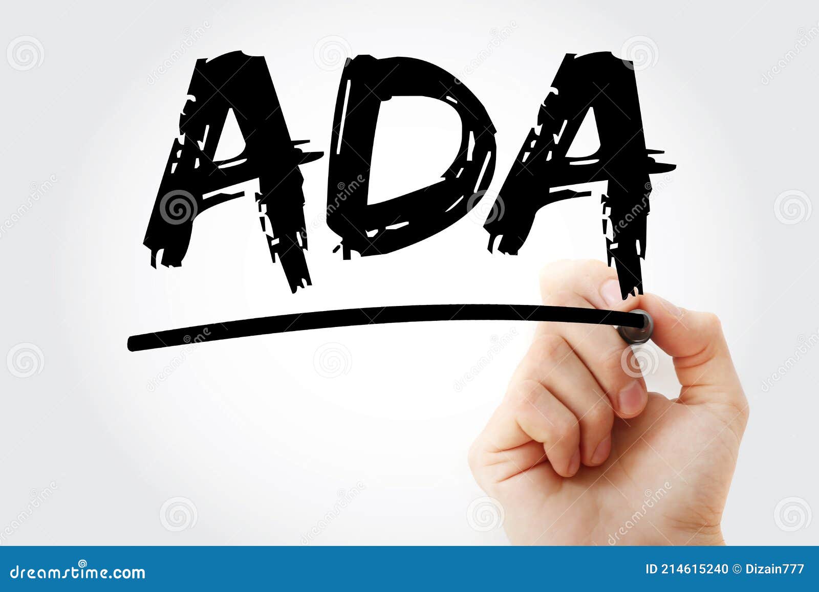 ADA - Americans with Disabilities Act Acronym with Marker, Concept ...