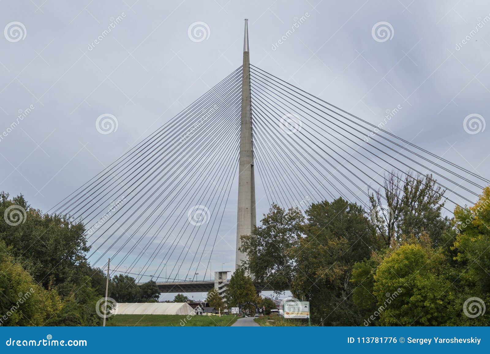 Ada bridge in Belgrade stock photo. Image of concrete - 113781776