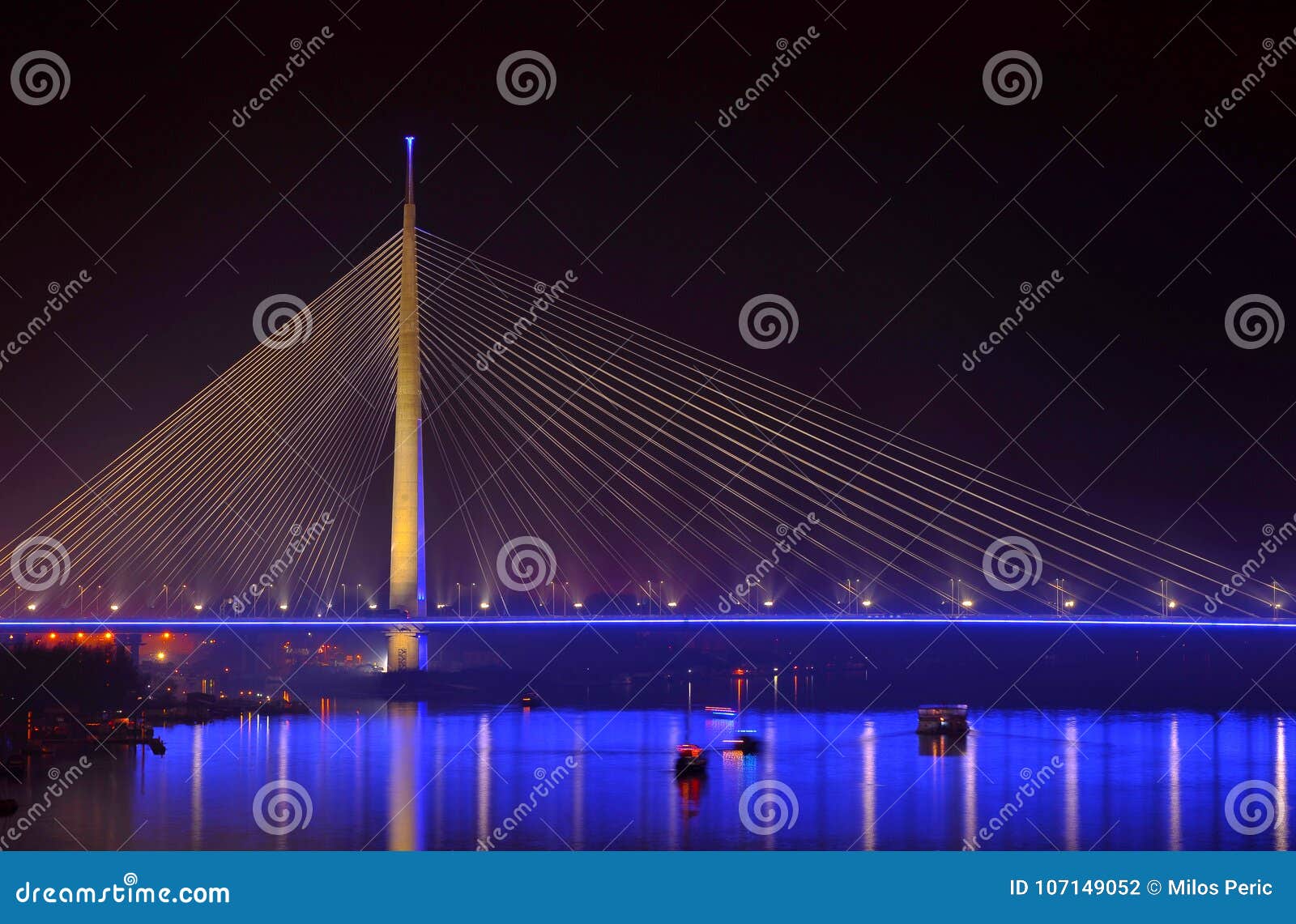 Ada bridge in Belgrade editorial photography. Image of serbia - 107149052