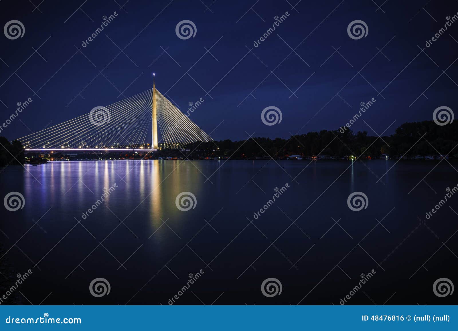 Ada Bridge, Belgrade, Serbia Stock Photo - Image of traffic ...