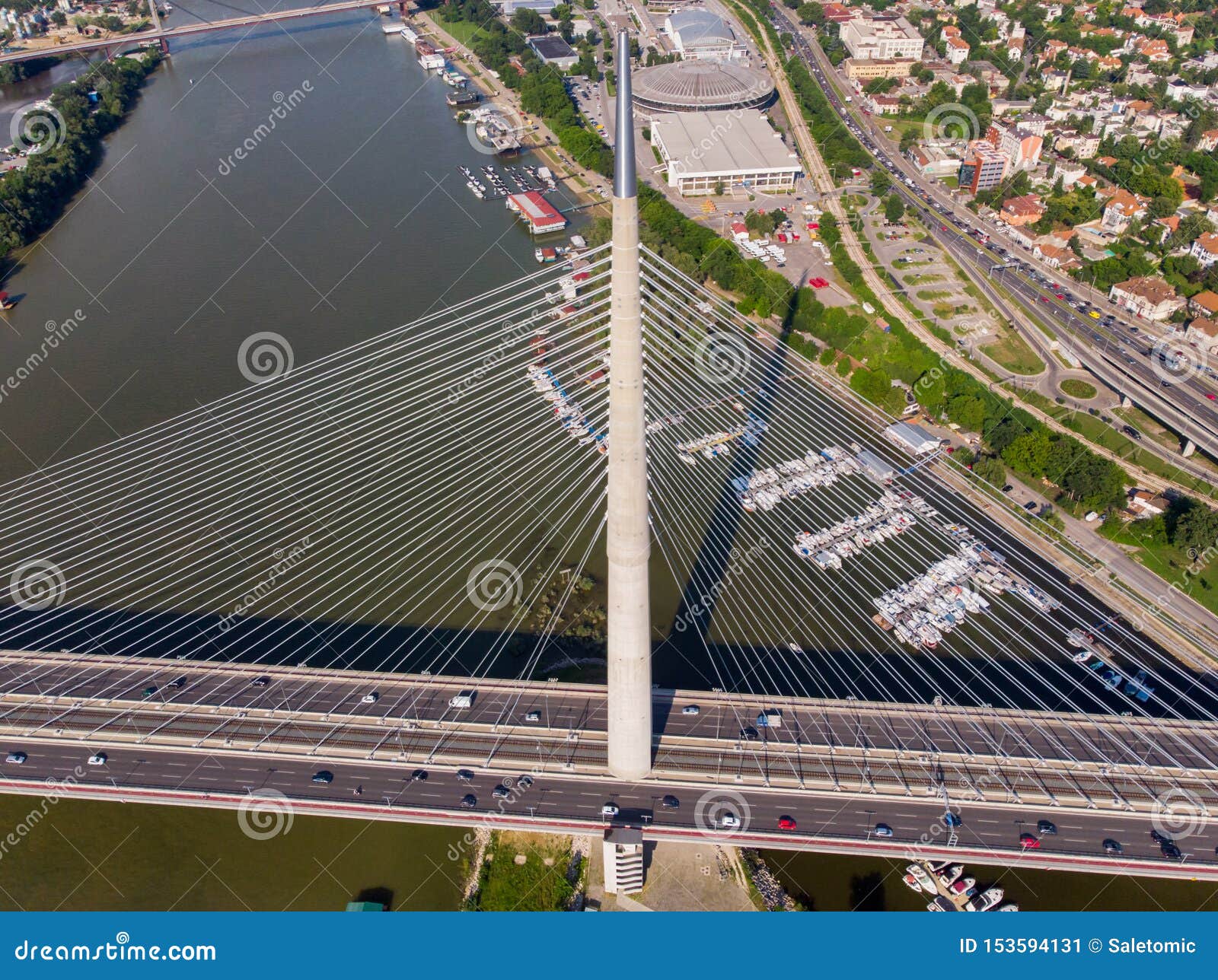 Ada Bridge. Belgrade Royalty-Free Stock Photo | CartoonDealer.com #43249269