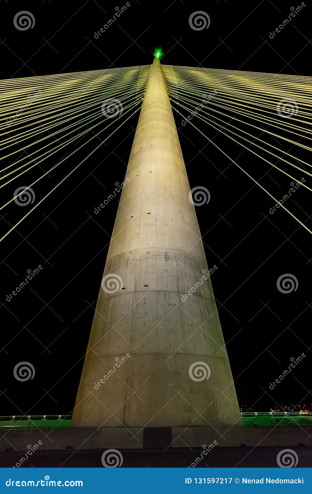 Ada bridge at night editorial photography. Image of built - 131597217