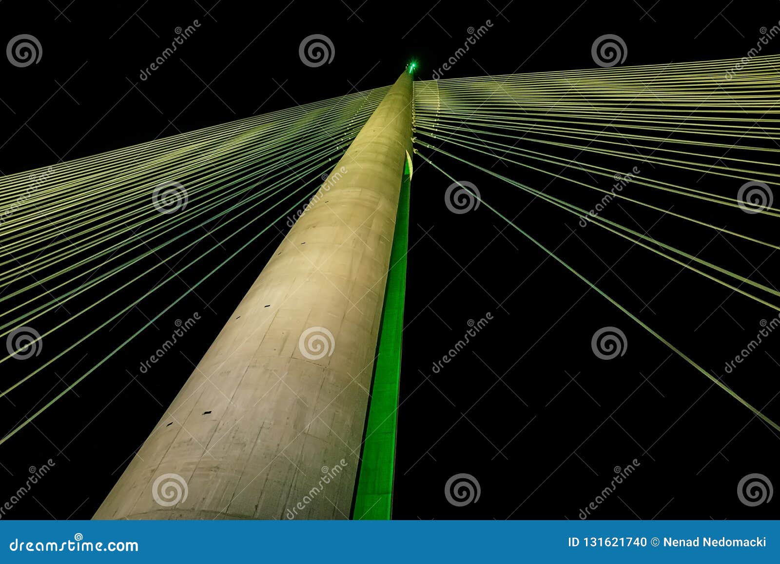 Ada bridge at night editorial image. Image of concrete - 131621740