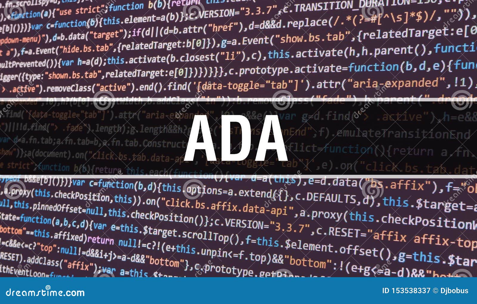 Ada Concept With Random Parts Of Program Code Ada With Programming Code Abstract Technology