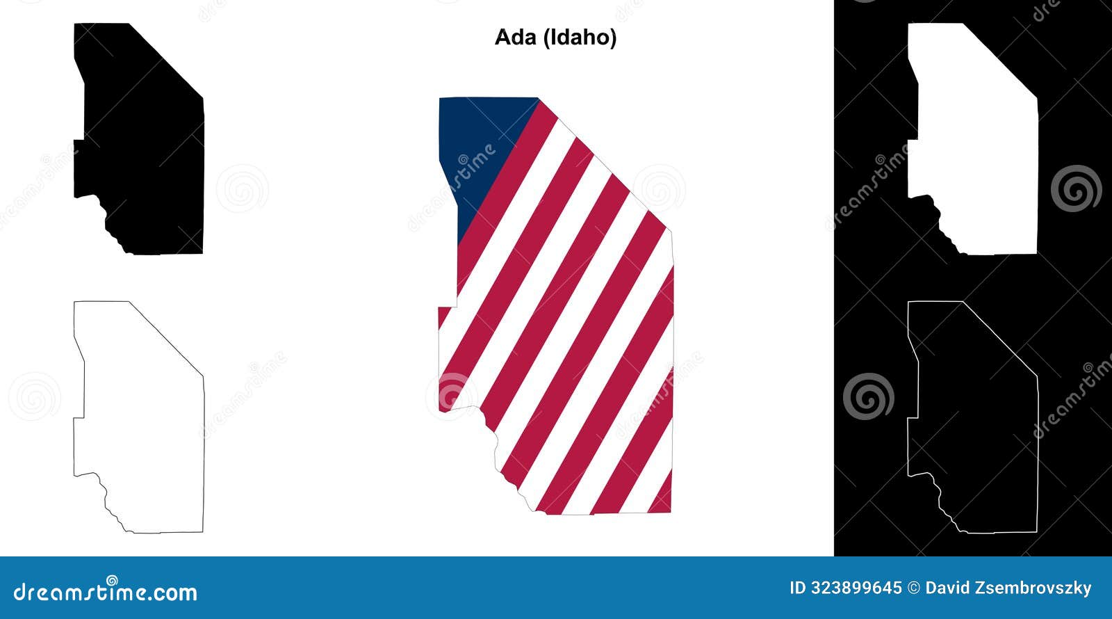 Ada Outline Map Cartoon Vector | CartoonDealer.com #323899645