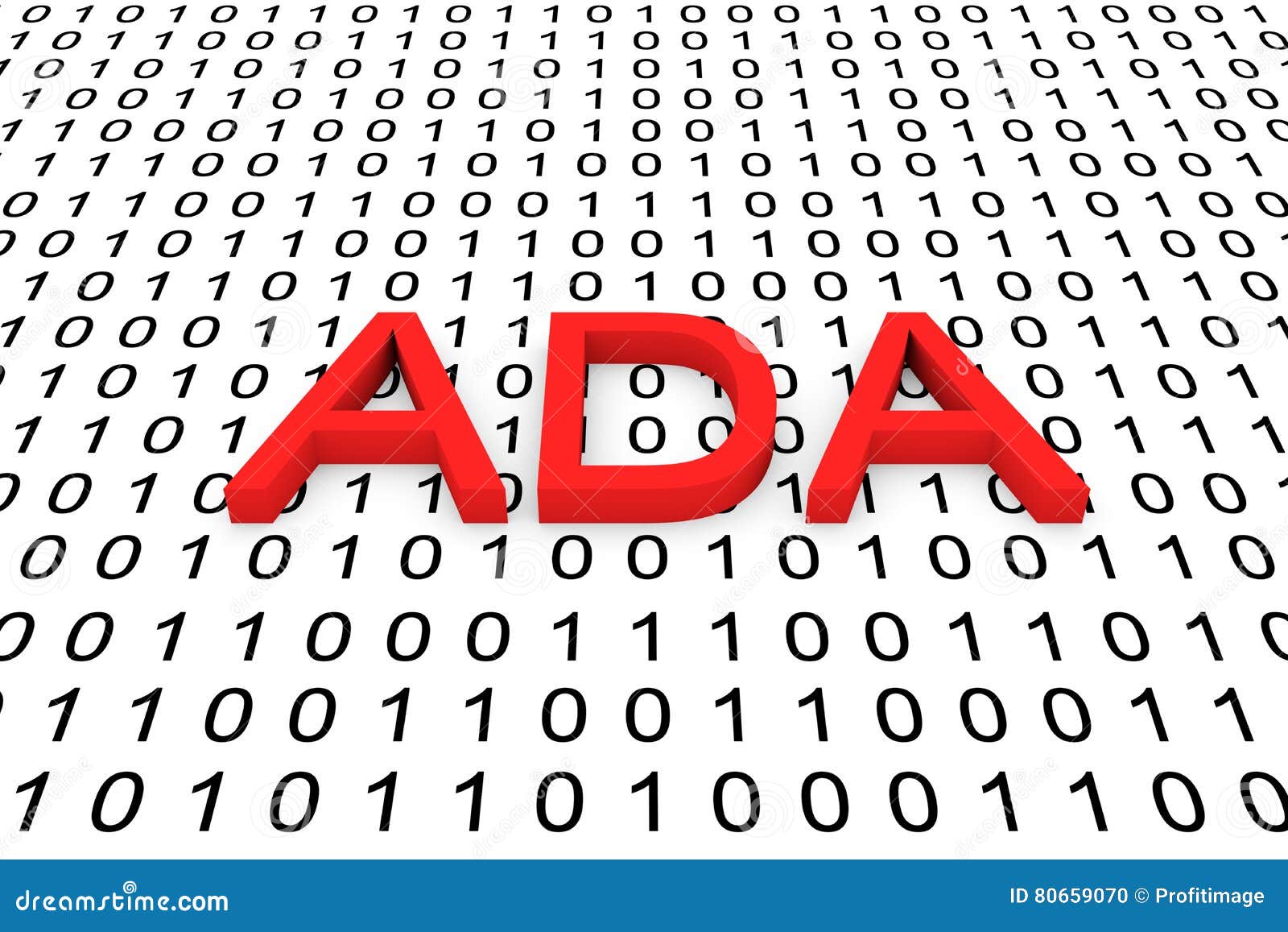 ADA stock illustration. Illustration of technology, binary - 80659070